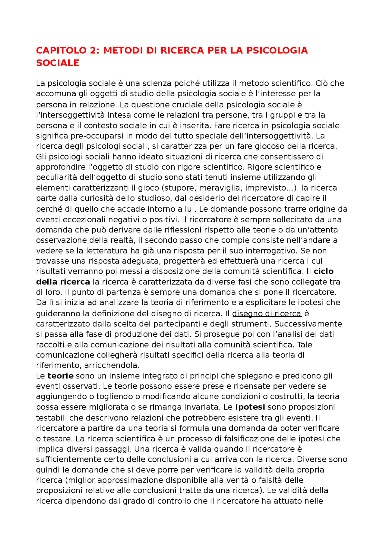 Psicologia Sociale Capitolo 2 Docsity