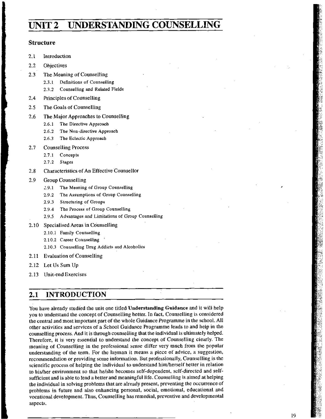 Understanding Counseling Docsity