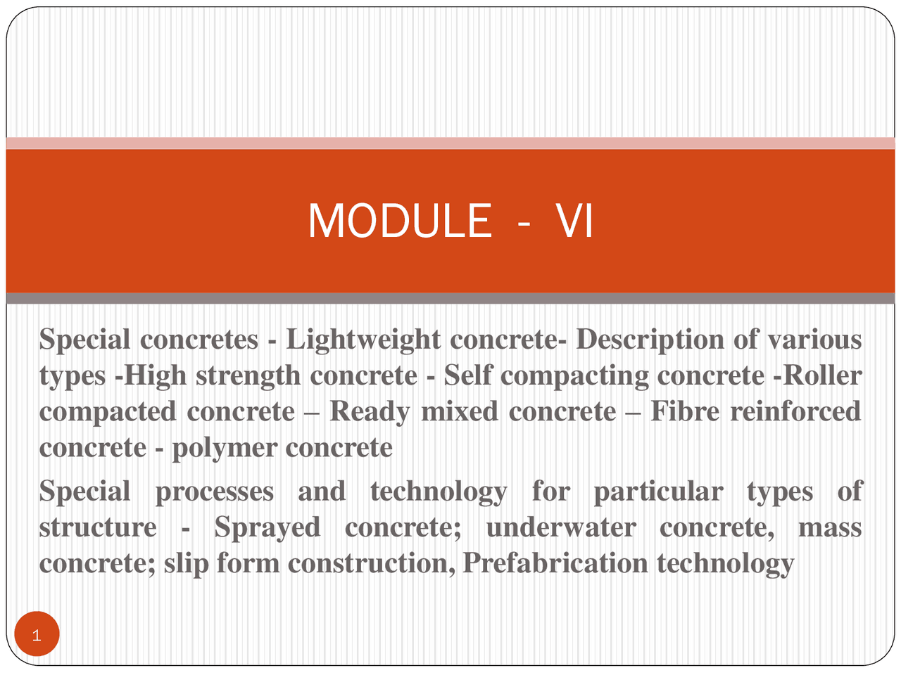 Special Concrete Concrete Technology Lecture Notes Construction