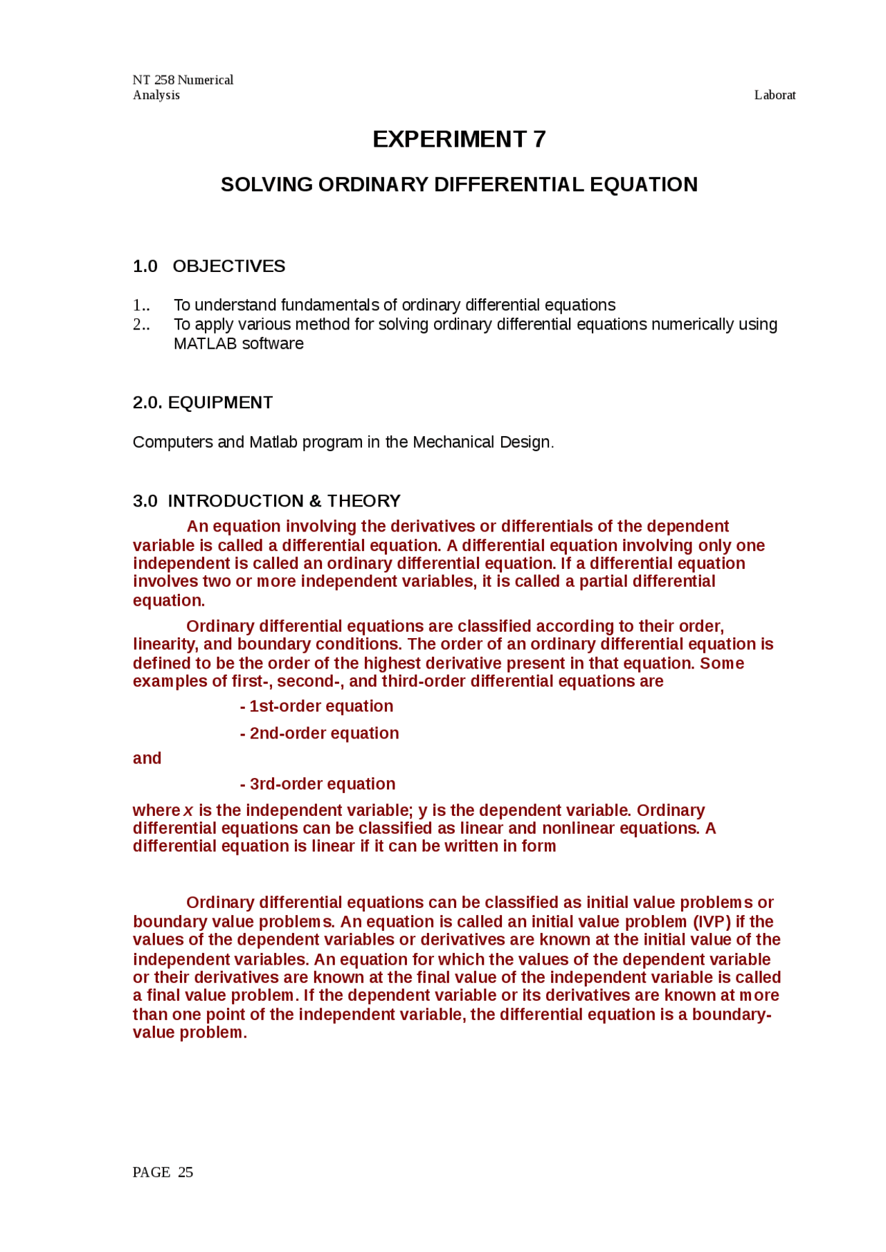 Differential Equation Docsity