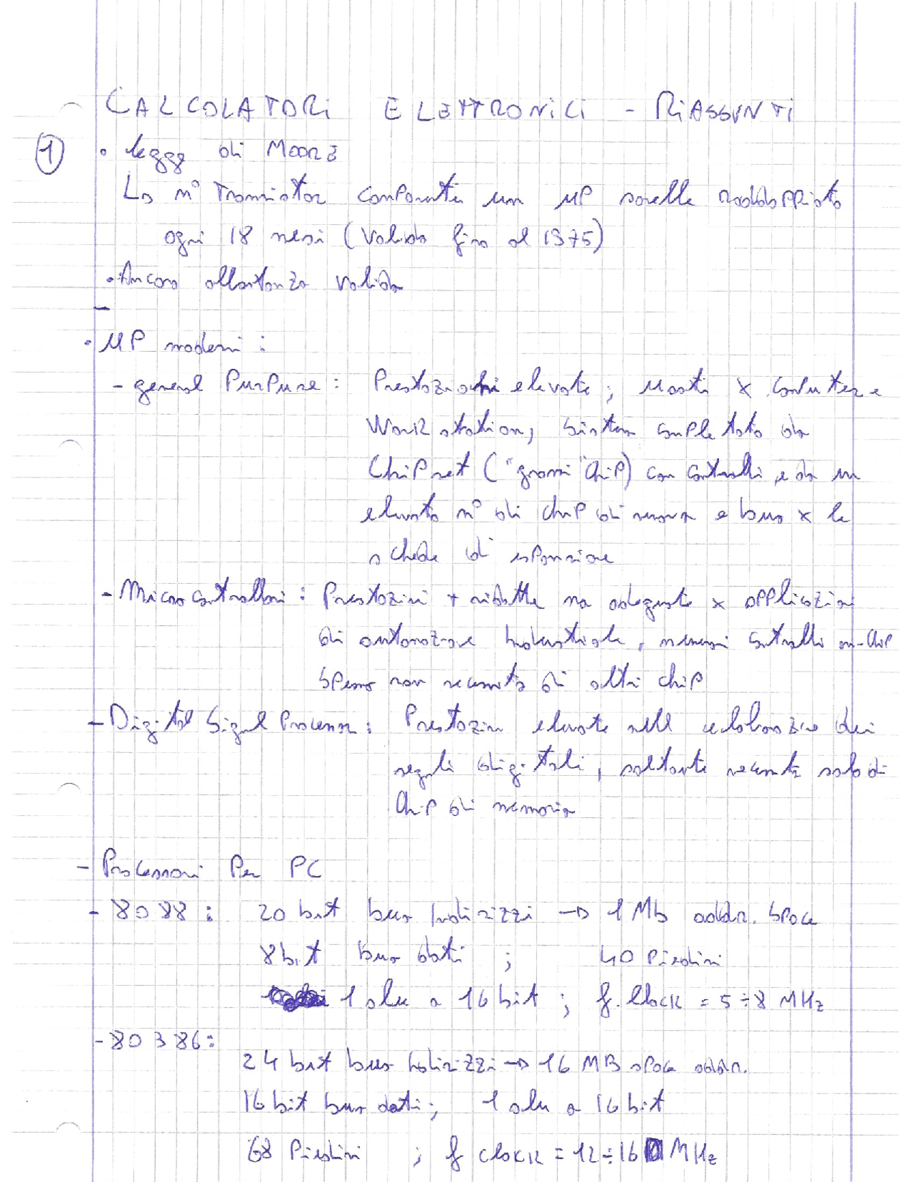 Appunti Calcolatori elettronici + schema - Docsity