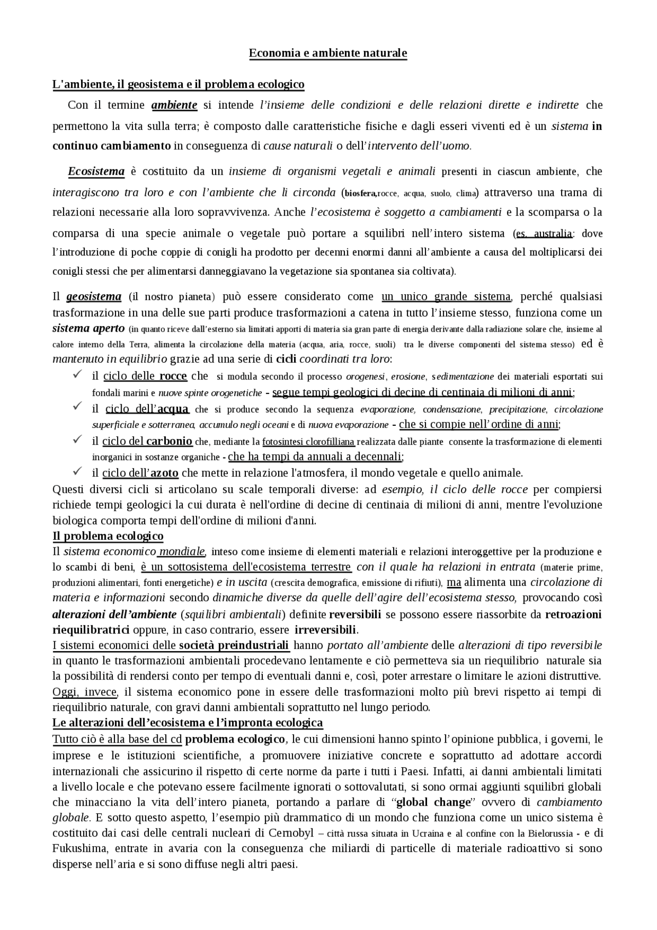 Economia E Problema Ambientale Docsity