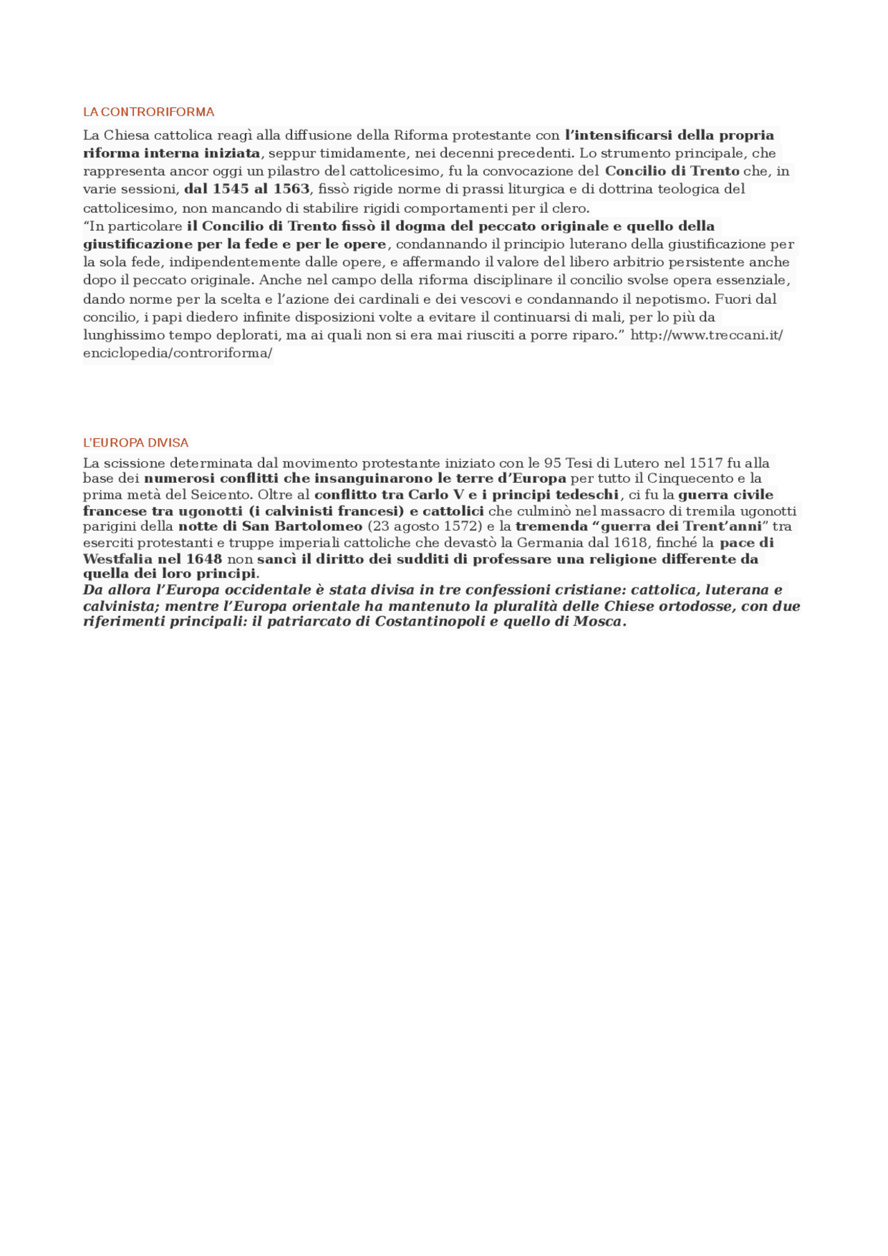 La Controriforma Luterana Docsity