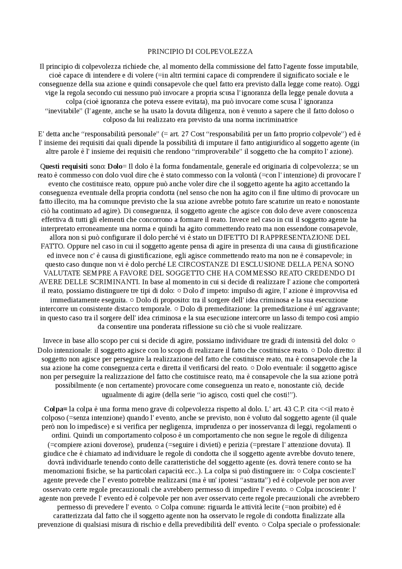 Appunti Giustizia Penale E Costituzione Docsity