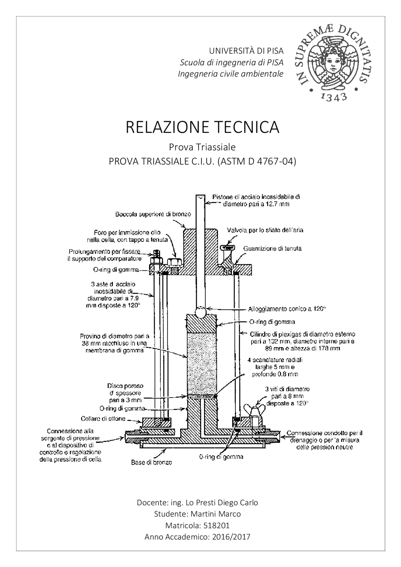 Geotecnica Relazione Prova Triassiale Ciu Docsity