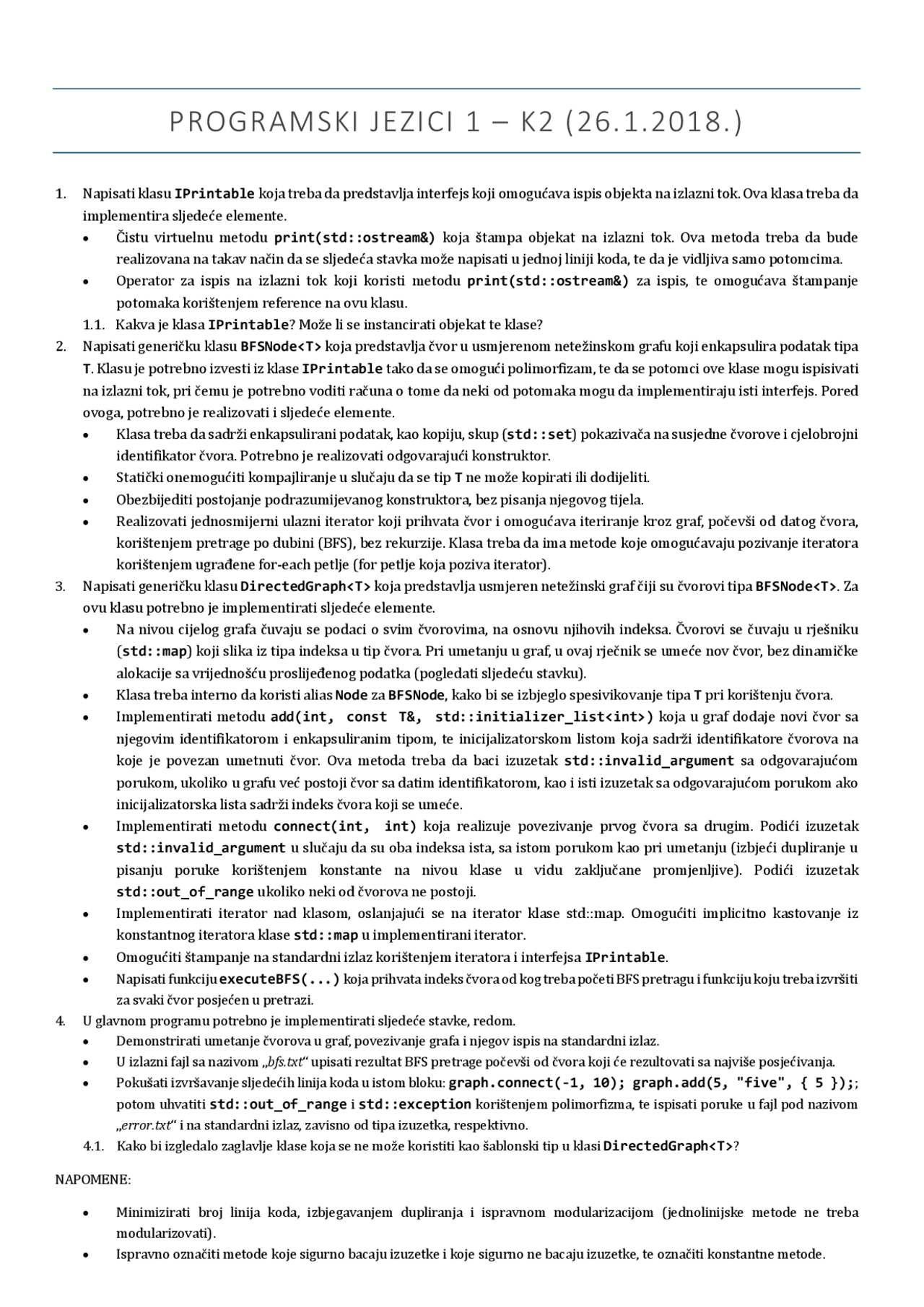 Programski Jezici 1, Programiranje 1,Programiranje 2. | Beleške' predlog Programiranje - Docsity