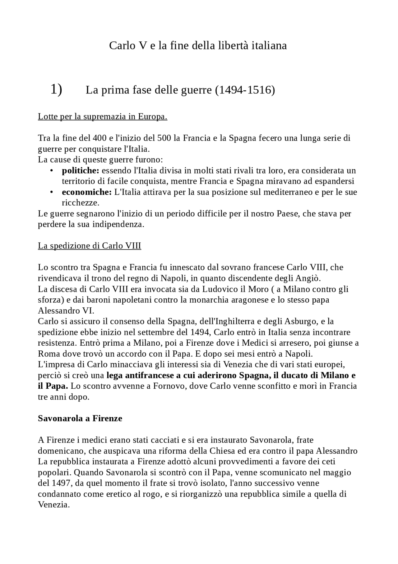 Riassunti Di Storia Docsity