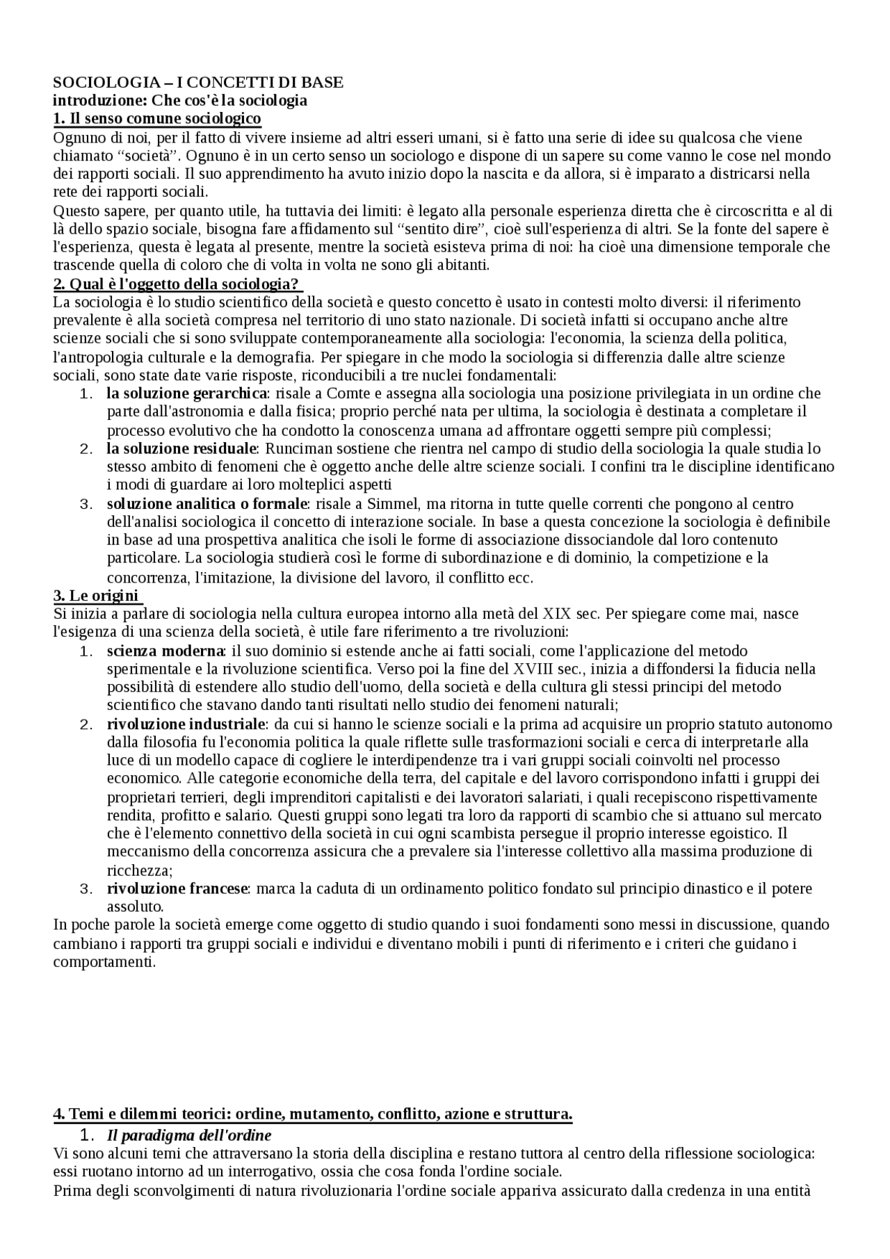 Sociologia I Concetti Di Base Docsity