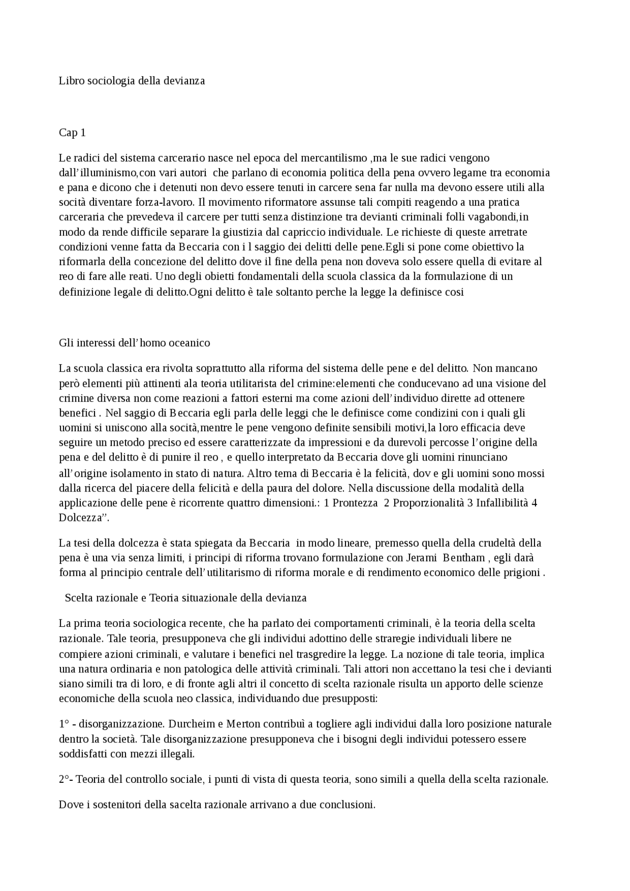 Riassunto libro sociologia della devianza di Luigi Berzano Franco Prina - Docsity