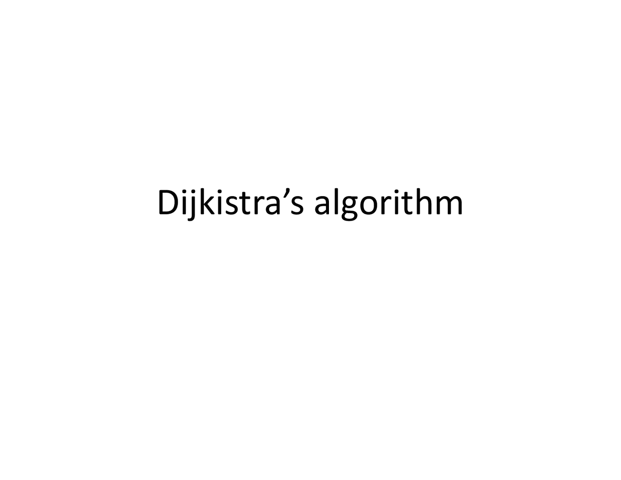 Dijkistra algorithm analysis - Docsity