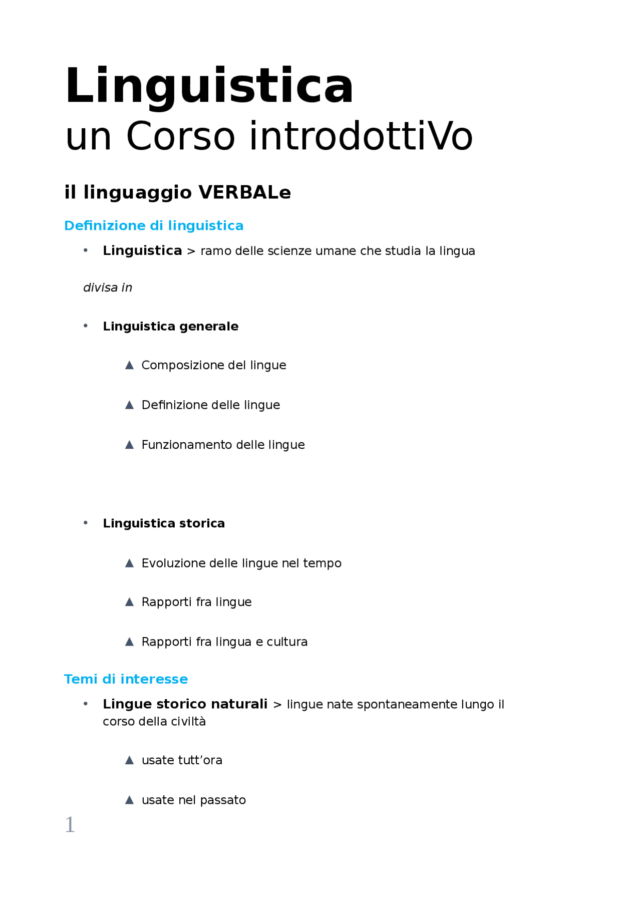 La Linguistica Un Corso Introduttivo Docsity