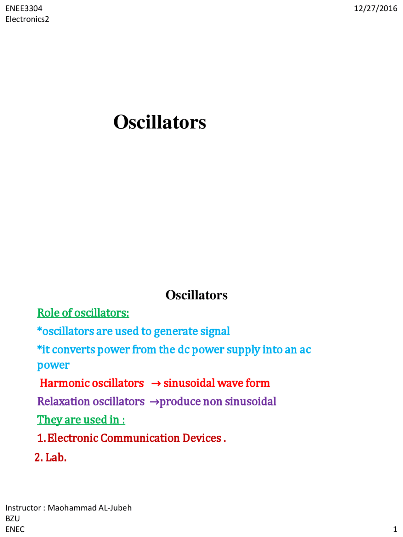 Electronics Docsity