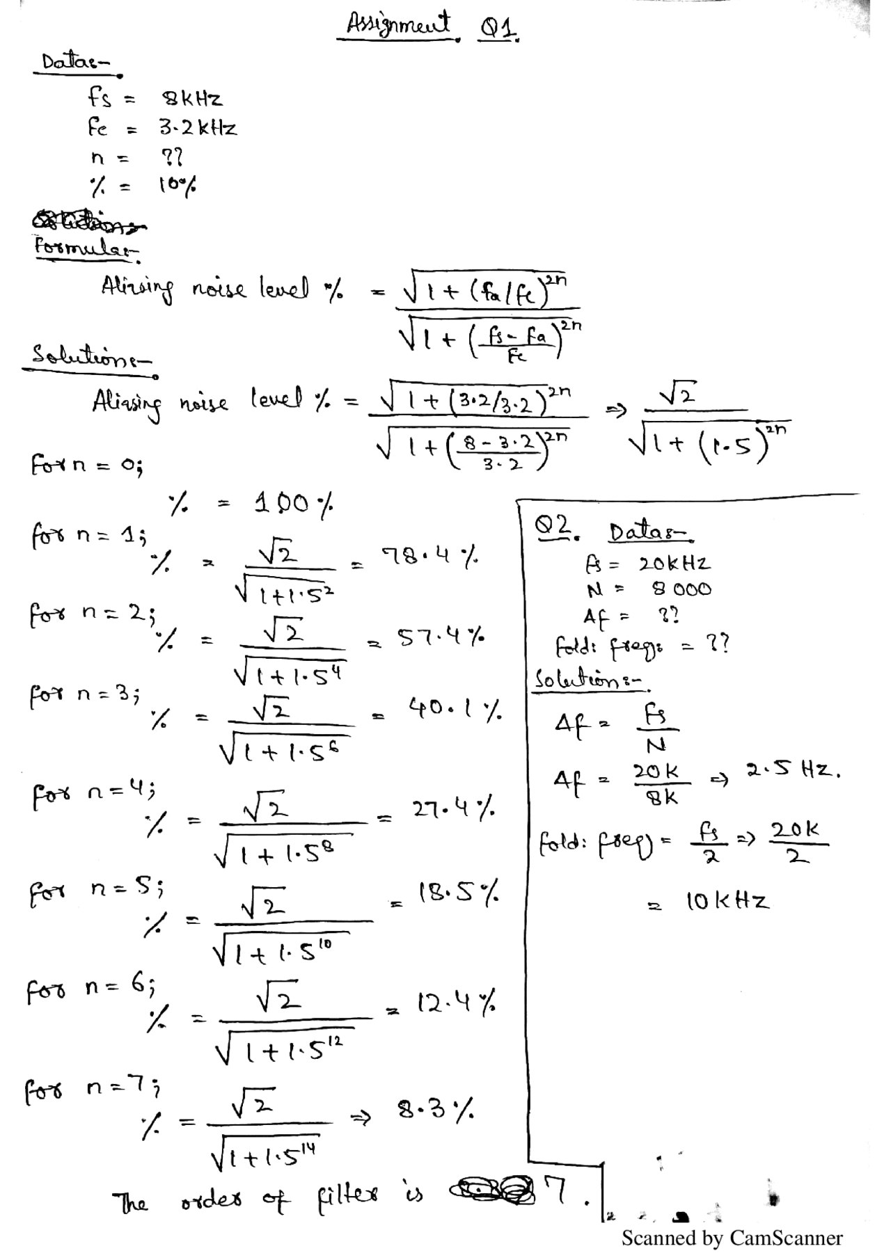 Digital Signal Processing Assignment Docsity