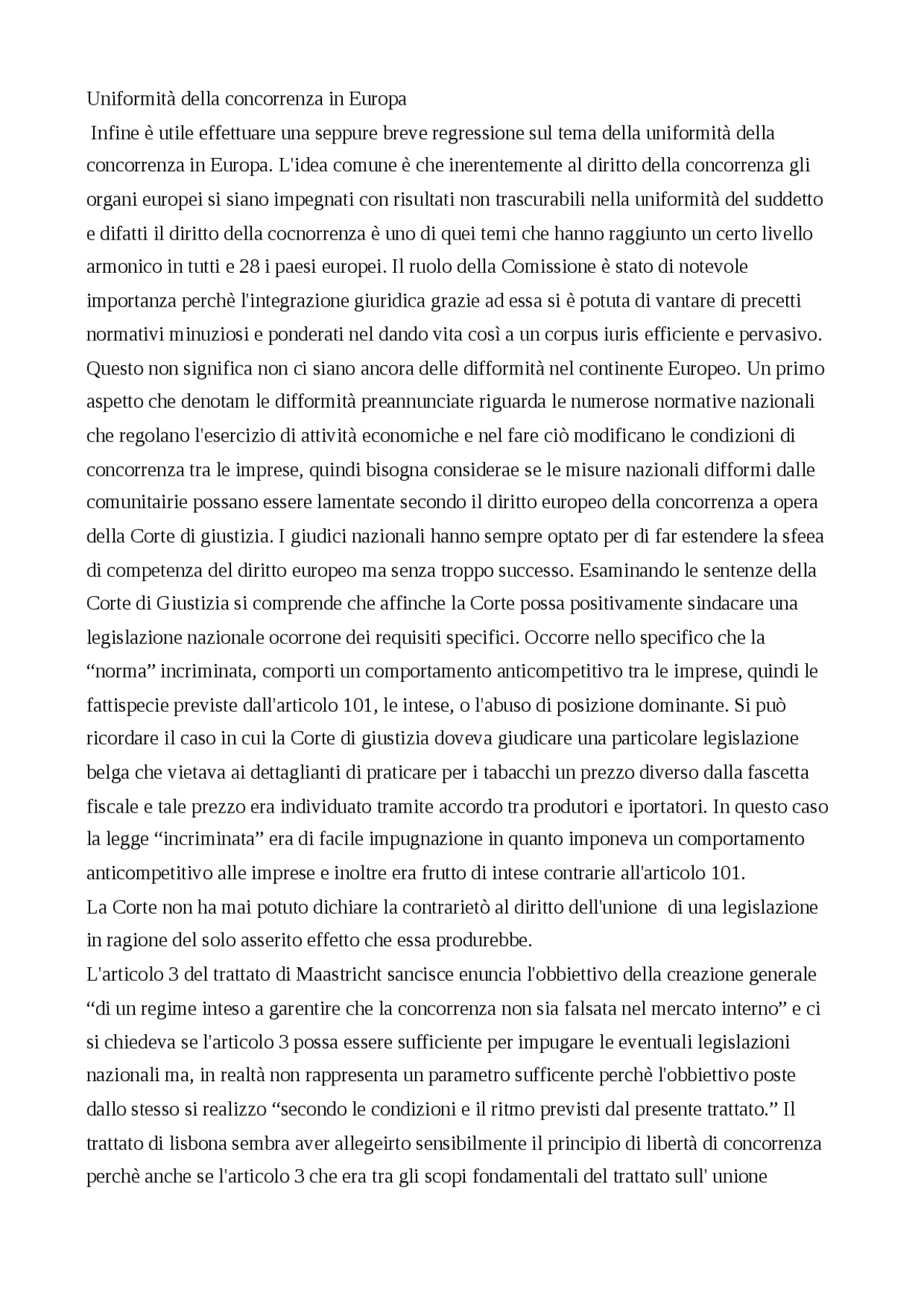 Il valore costituzionale della concorrenza - Docsity