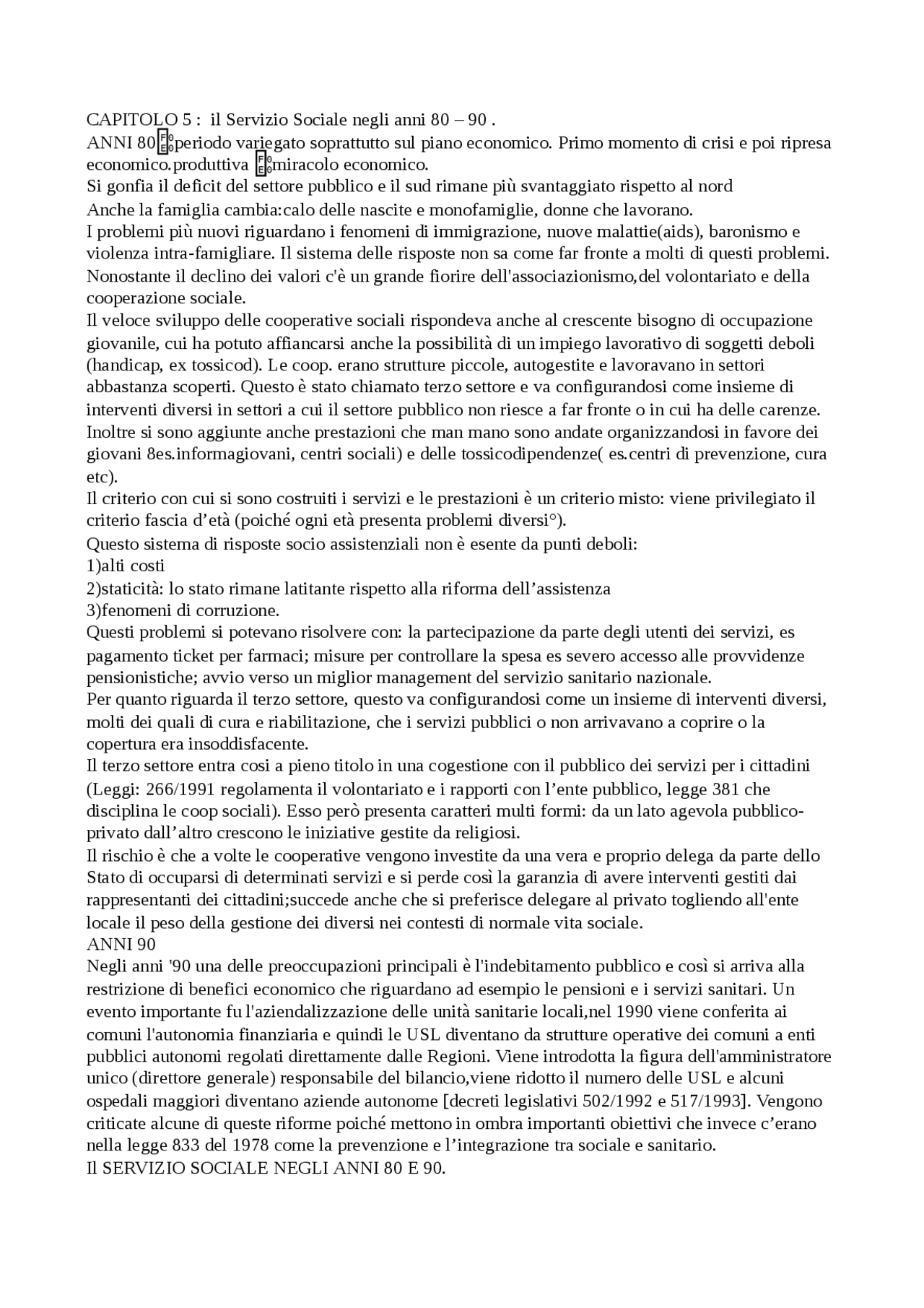 Capitolo 5 Il Servizio Sociale Eneve Docsity