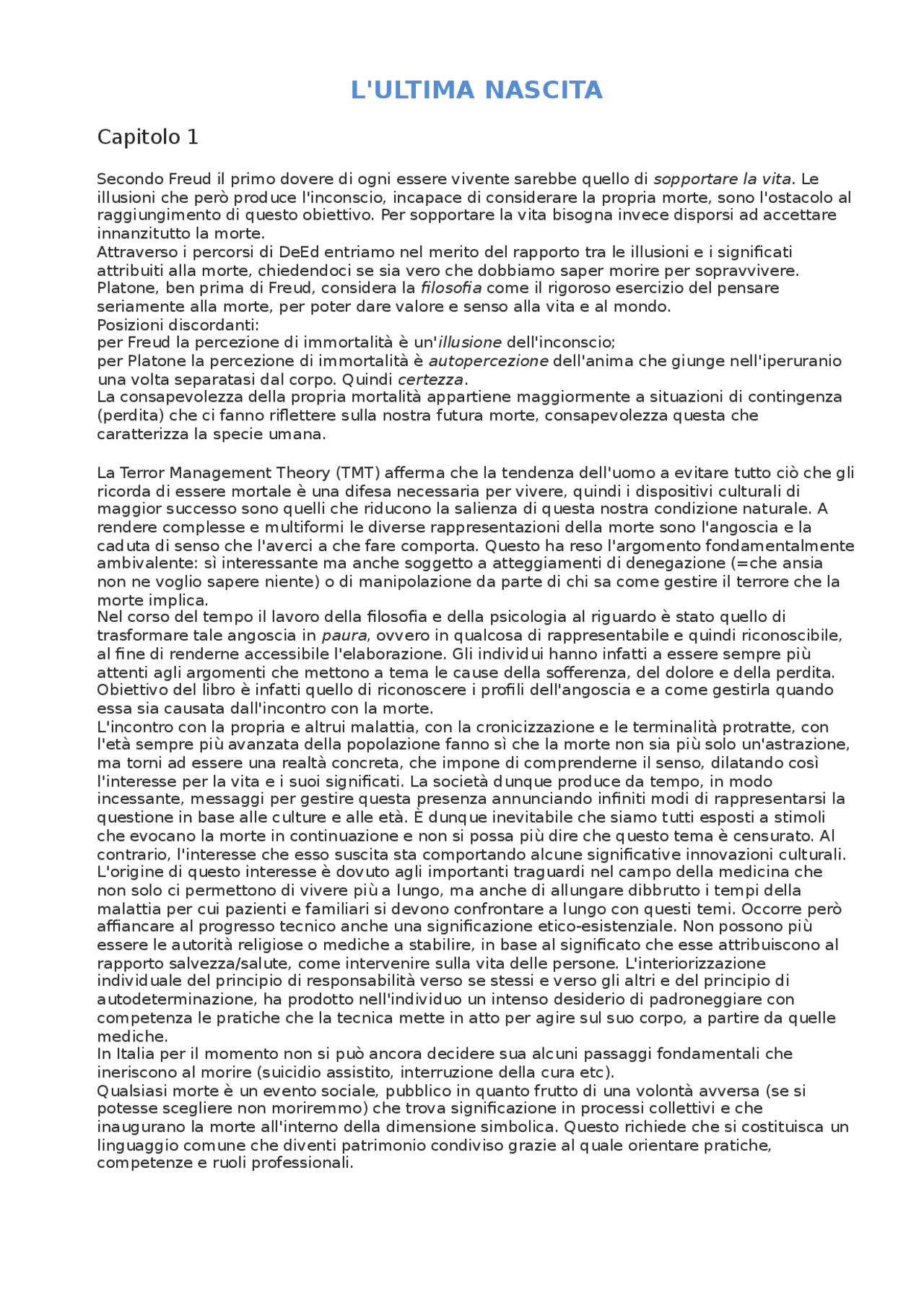 L'ultima nascita di Ines Testoni - Docsity