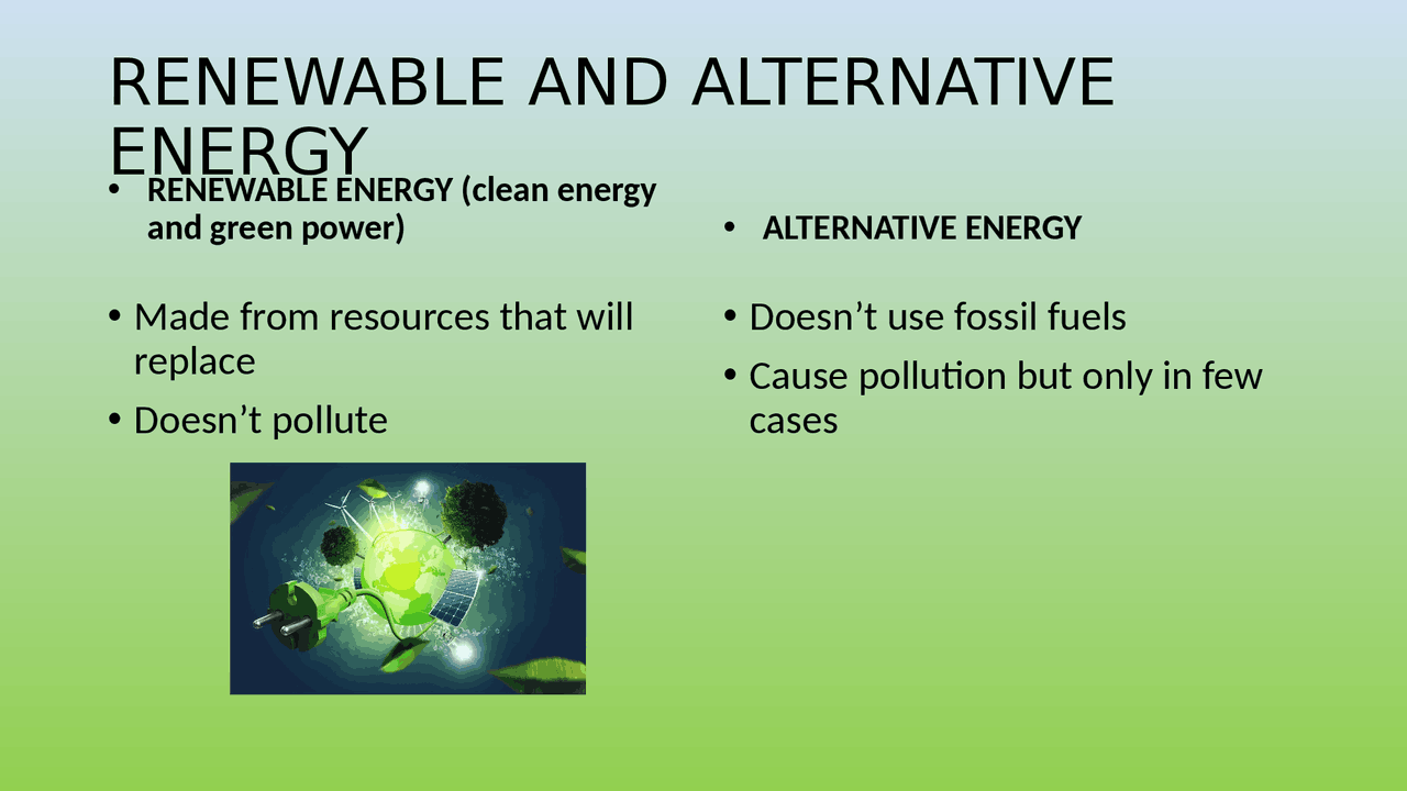 Renewable And Alternative Energy Docsity