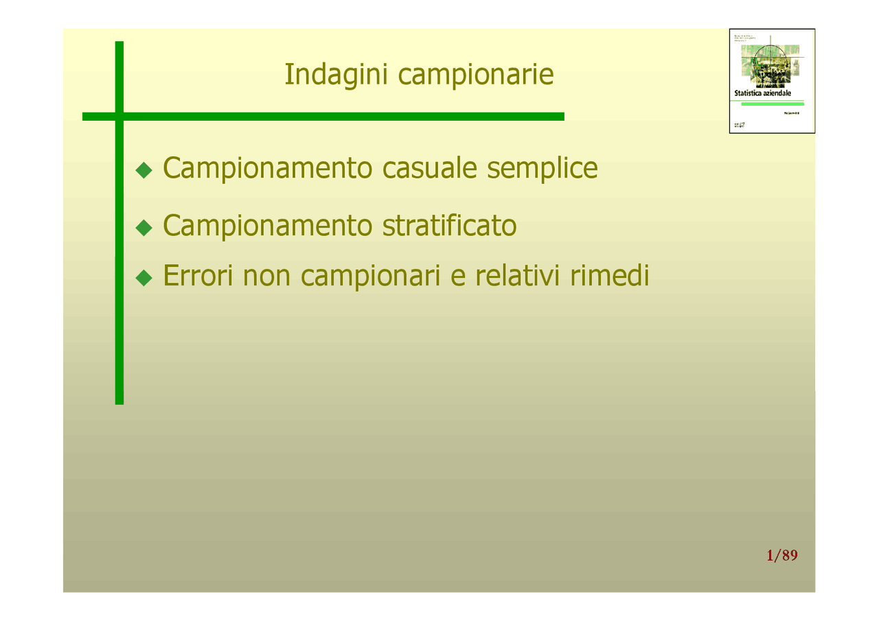 Slide Campionamento Docsity