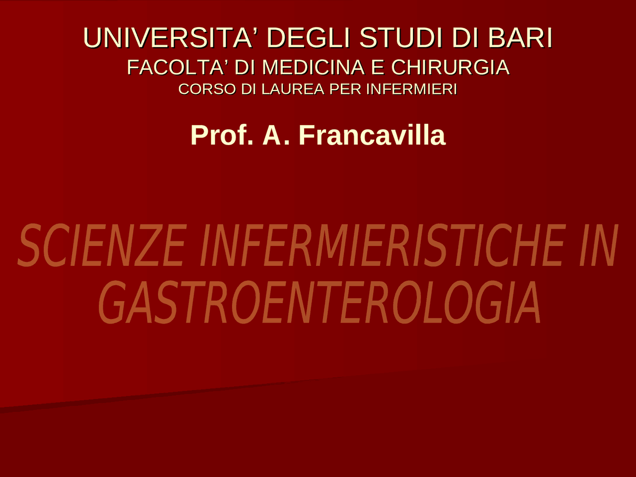 Infermieristica Slide Slide Di Infermieristica Docsity
