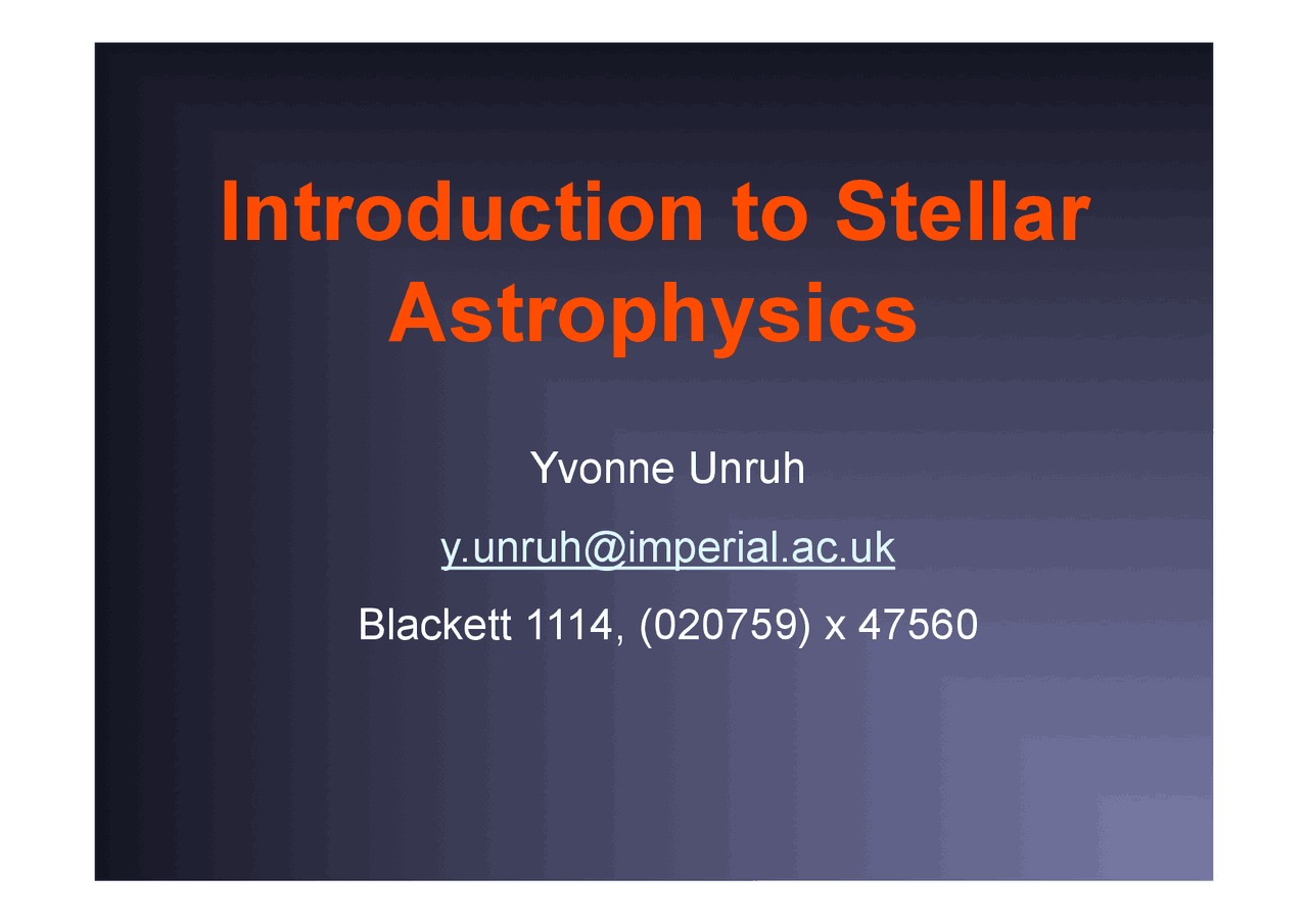 Research On Stars Andrelated Properties Docsity