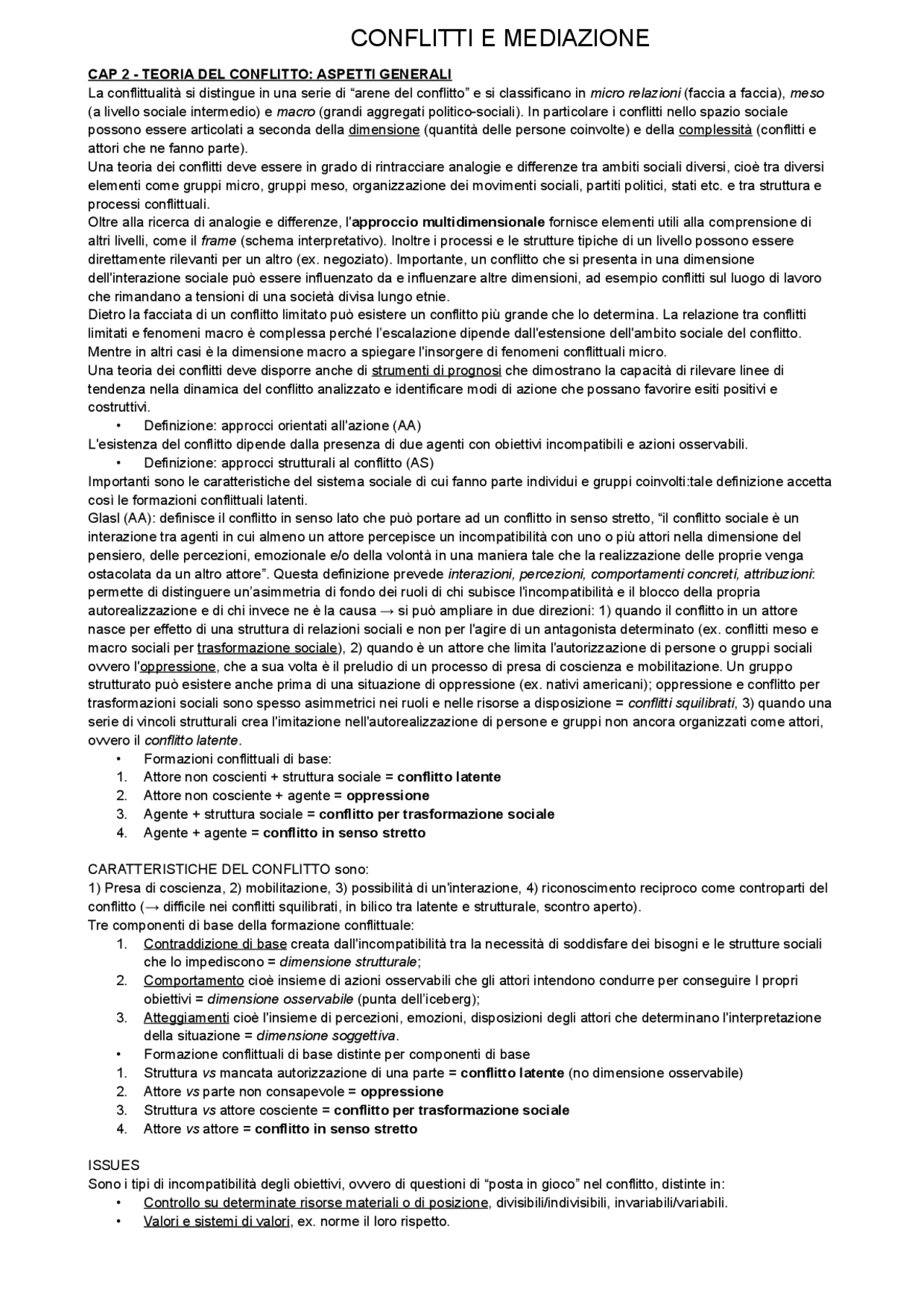 Riassunto Conflitti E Mediazione Docsity