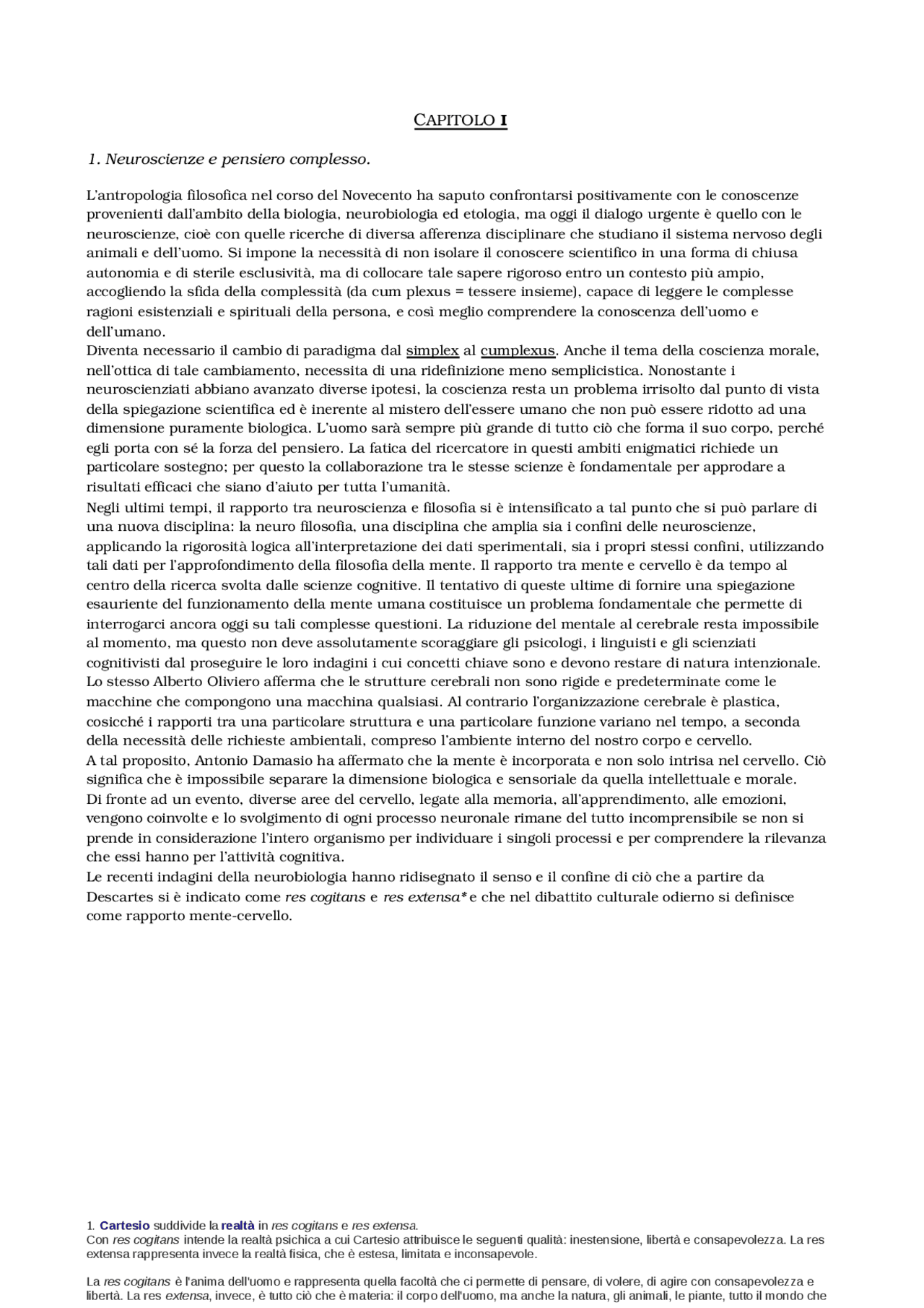 Neuroscienze E Scienze Umane Docsity