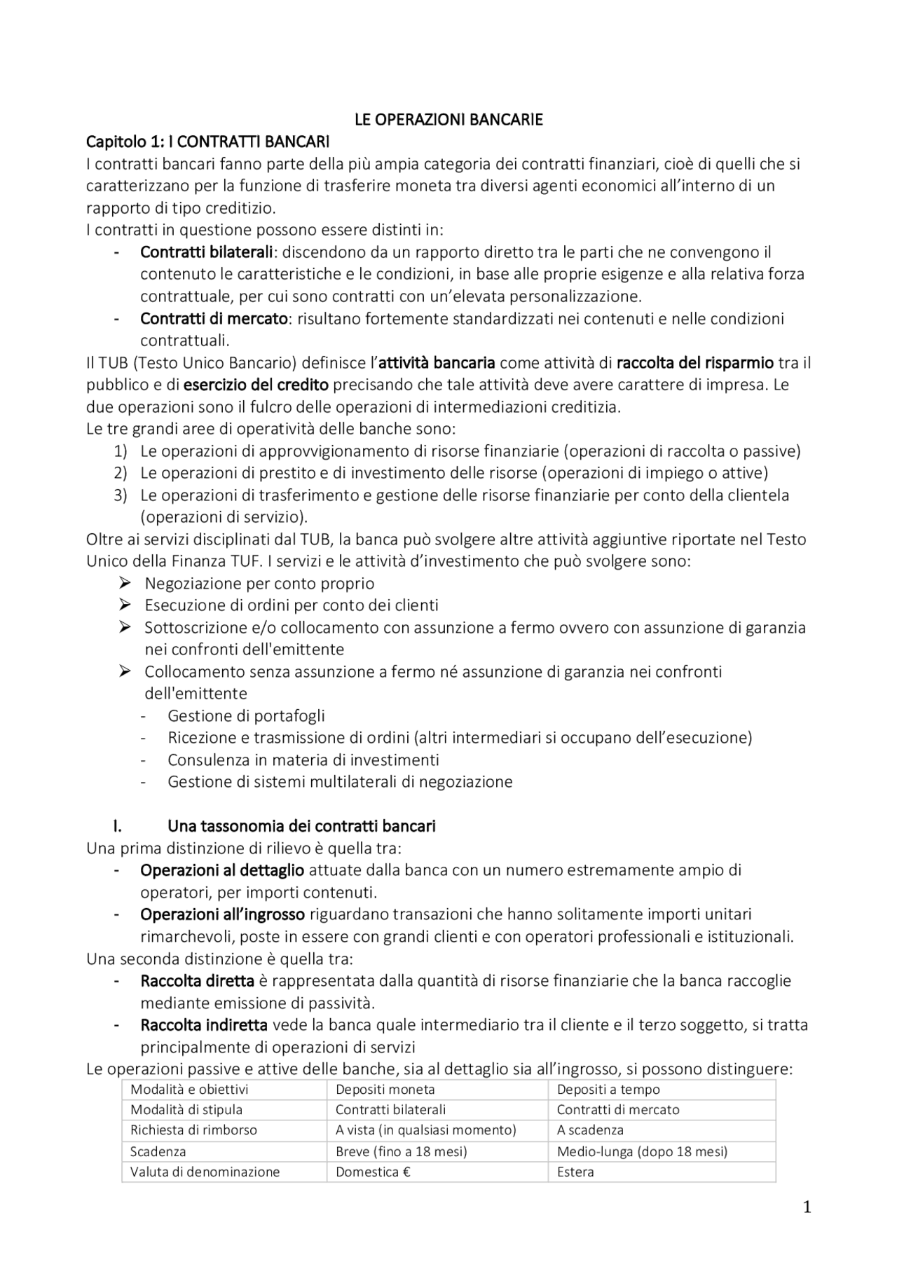 Le Operazioni Bancarie Docsity