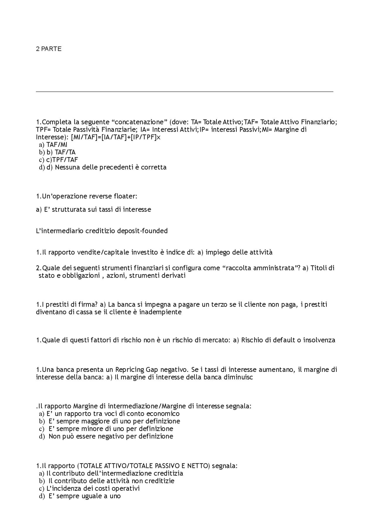 Appunti Esame Tecnica Bancaria Con Esercizi 2 Parte Docsity