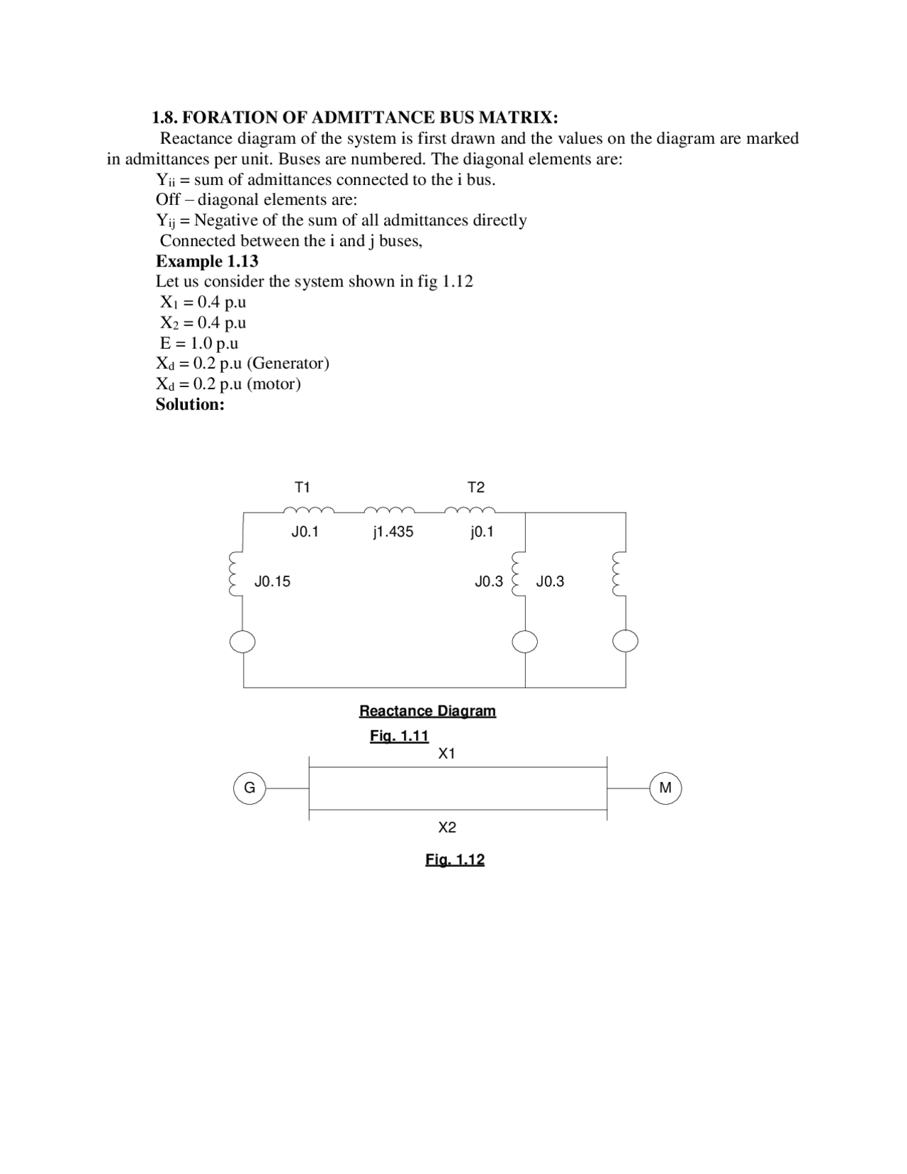 Formation of Admittance Bus - Docsity