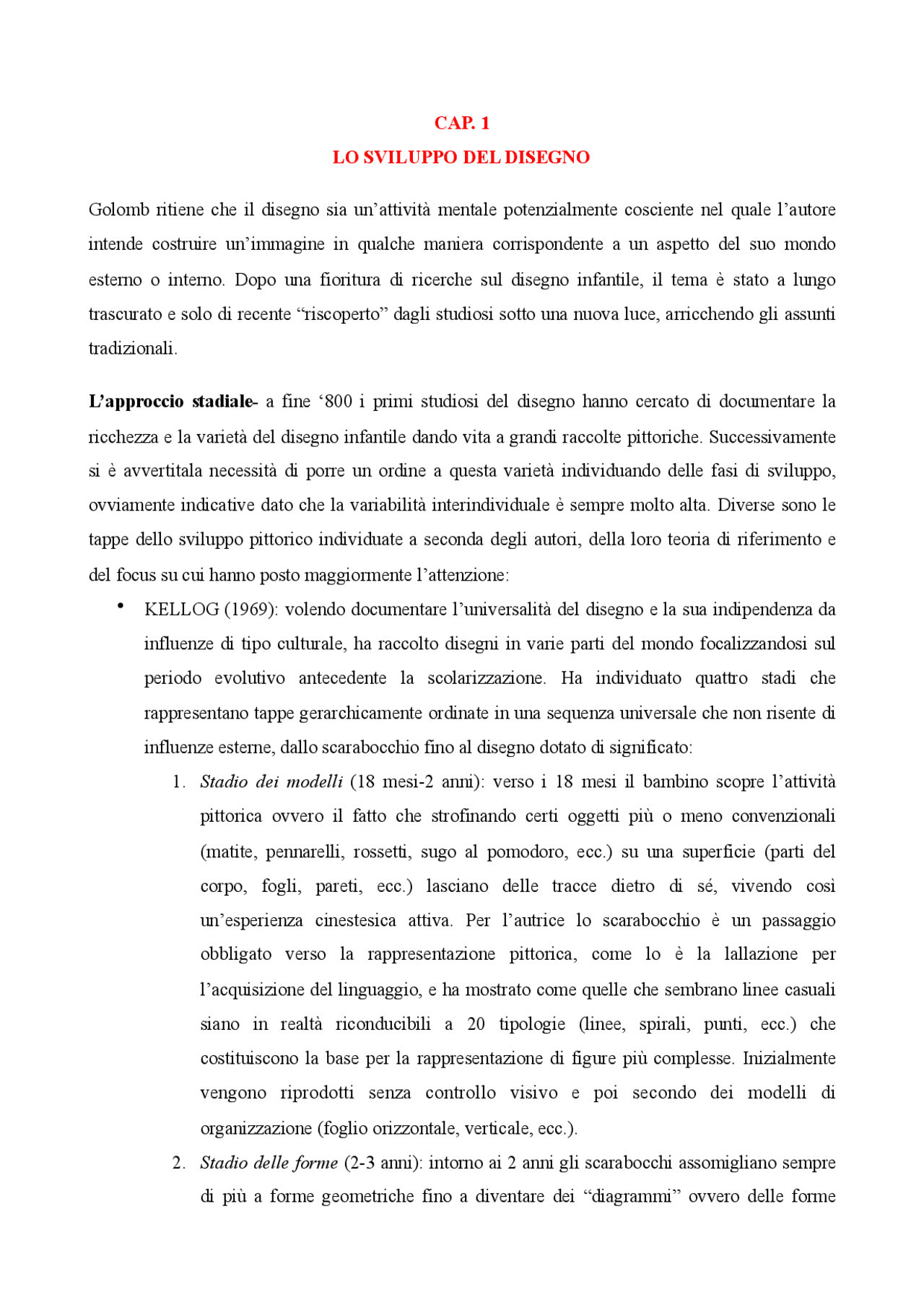 Il Disegno Dei Bambini Docsity