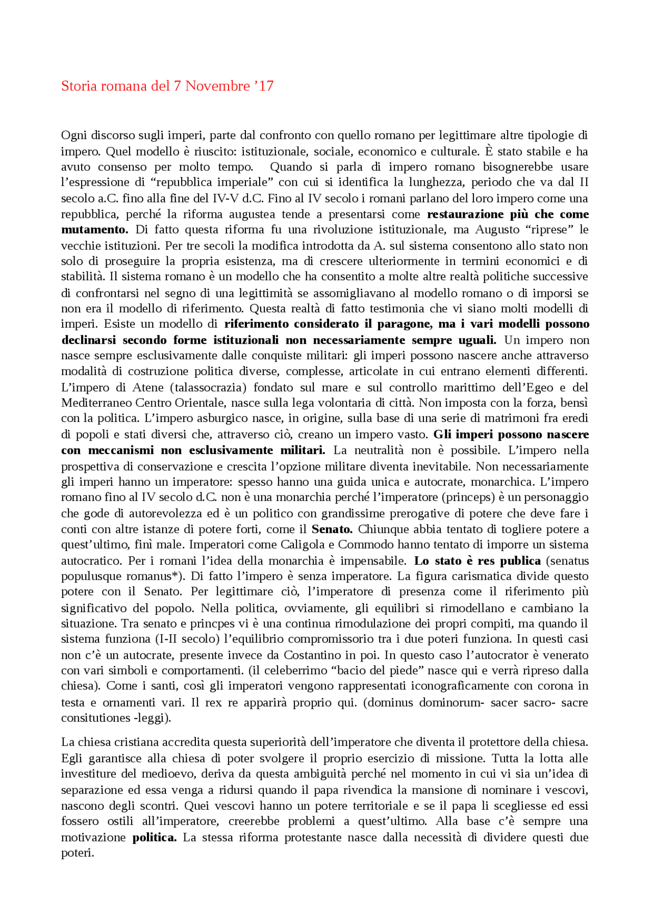 Appunti Storia Romana Docsity