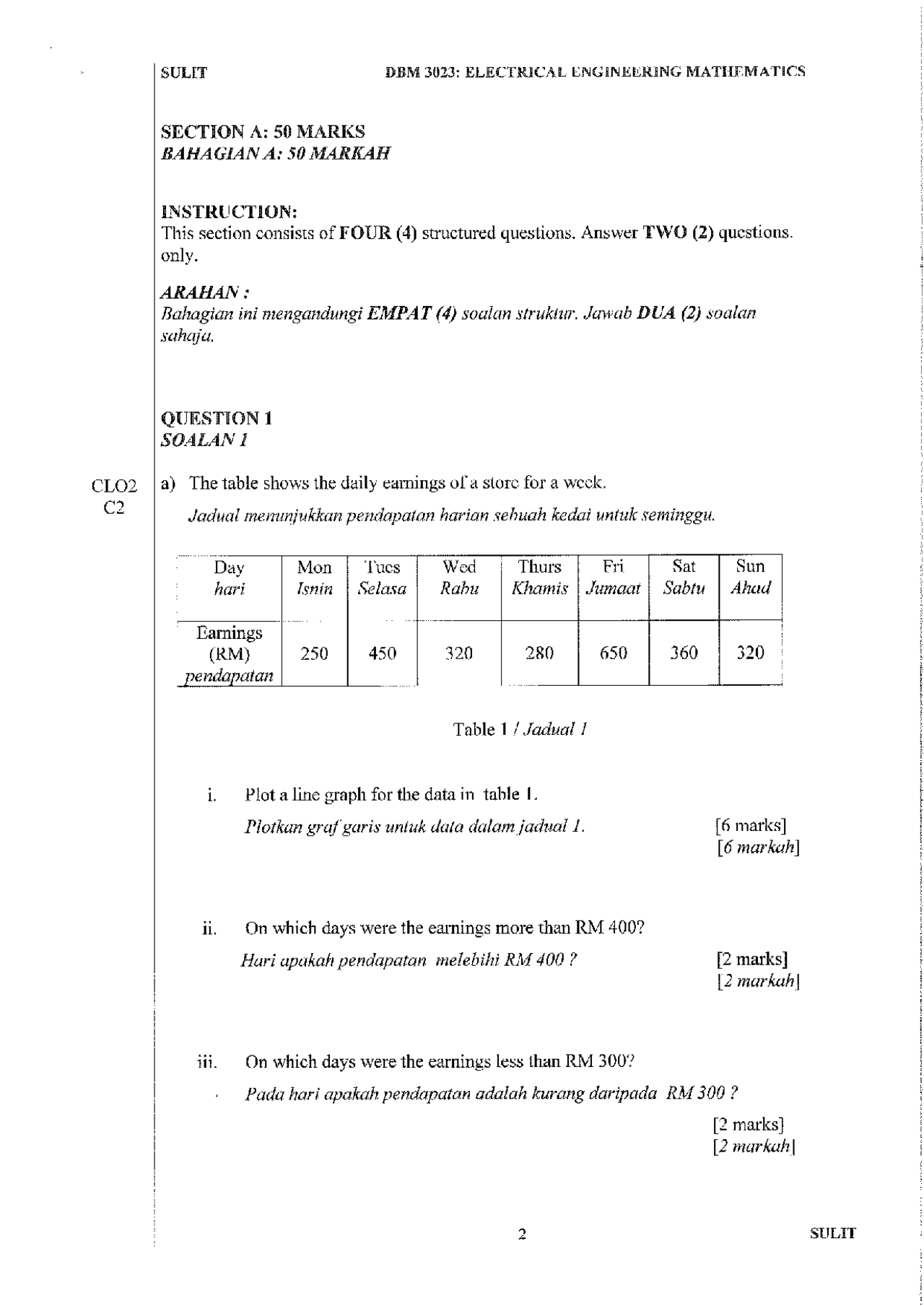Examination Mathdbm3023 Docsity