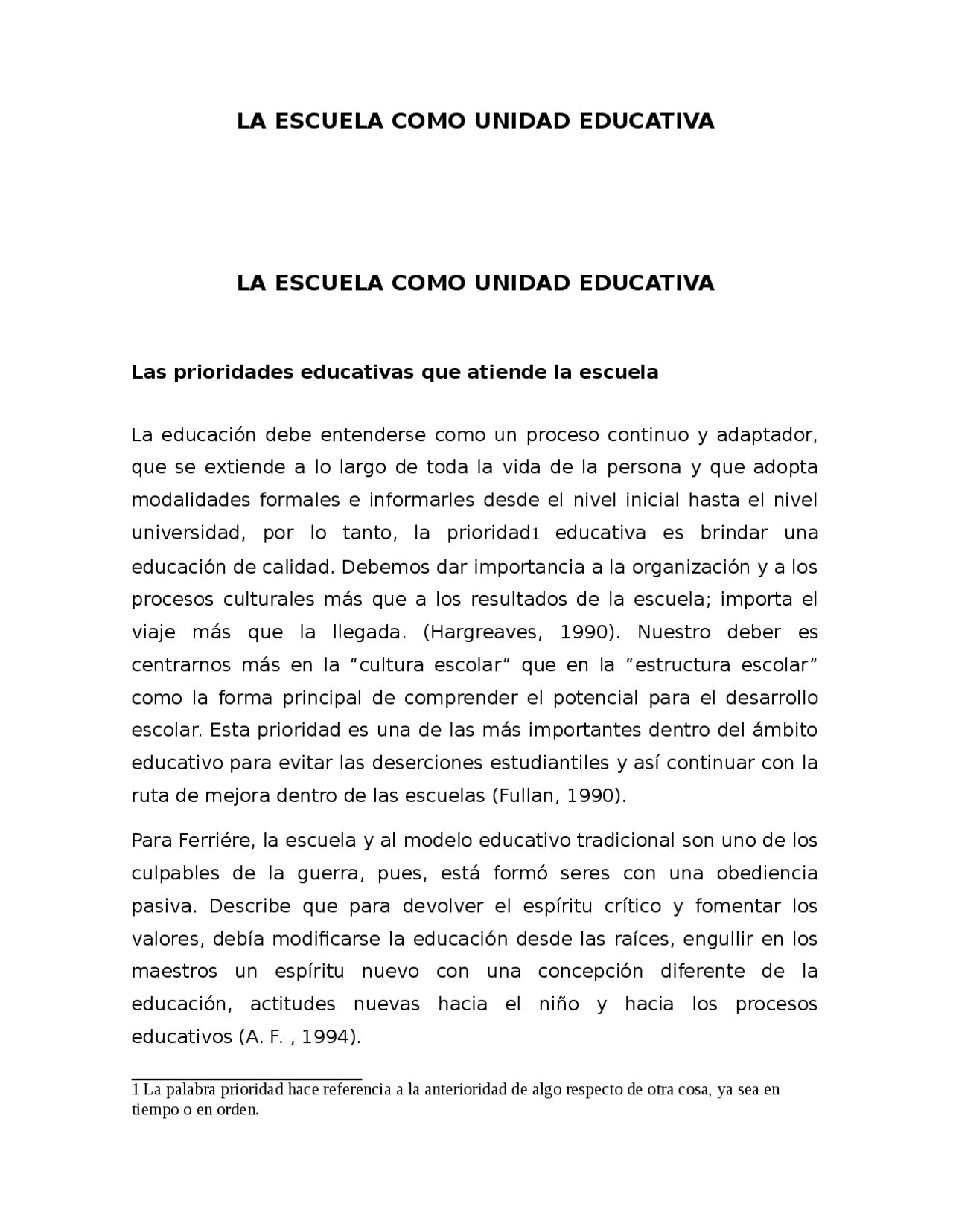 La escuela como unidad educativa | Ejercicios de Desarrollo Cognitivo ...