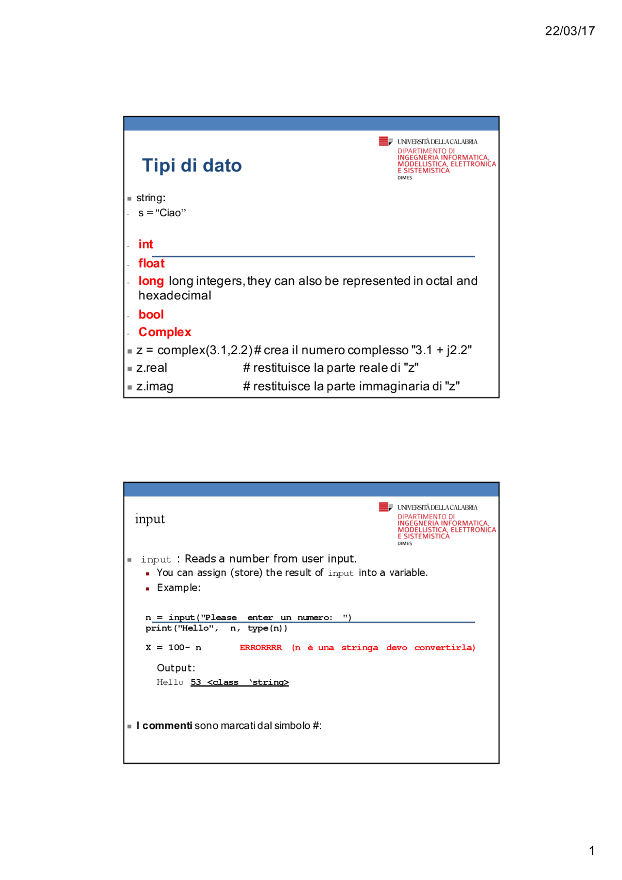 Fondamenti di informatica | Dispense di Elementi di Informatica | Docsity