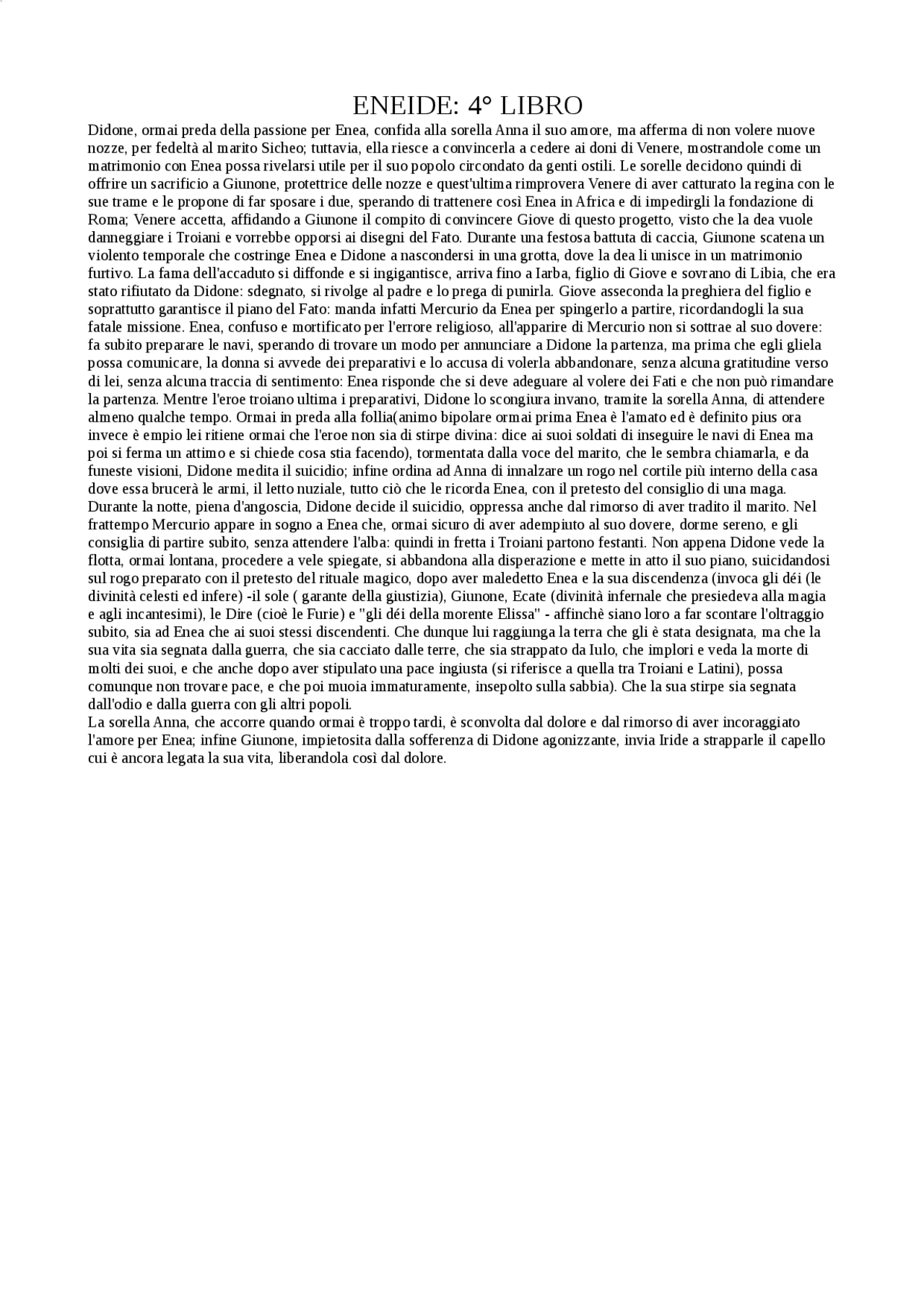 4 Libro Eneide Didone Ed Enea Docsity