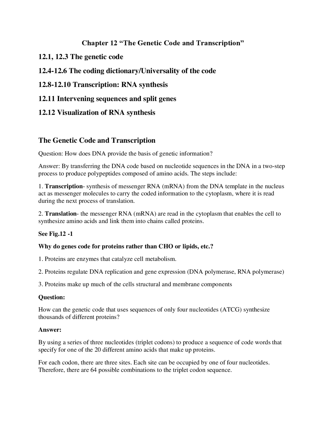 The Genetic Code And Transcription Principles Of Genetics Socr 330