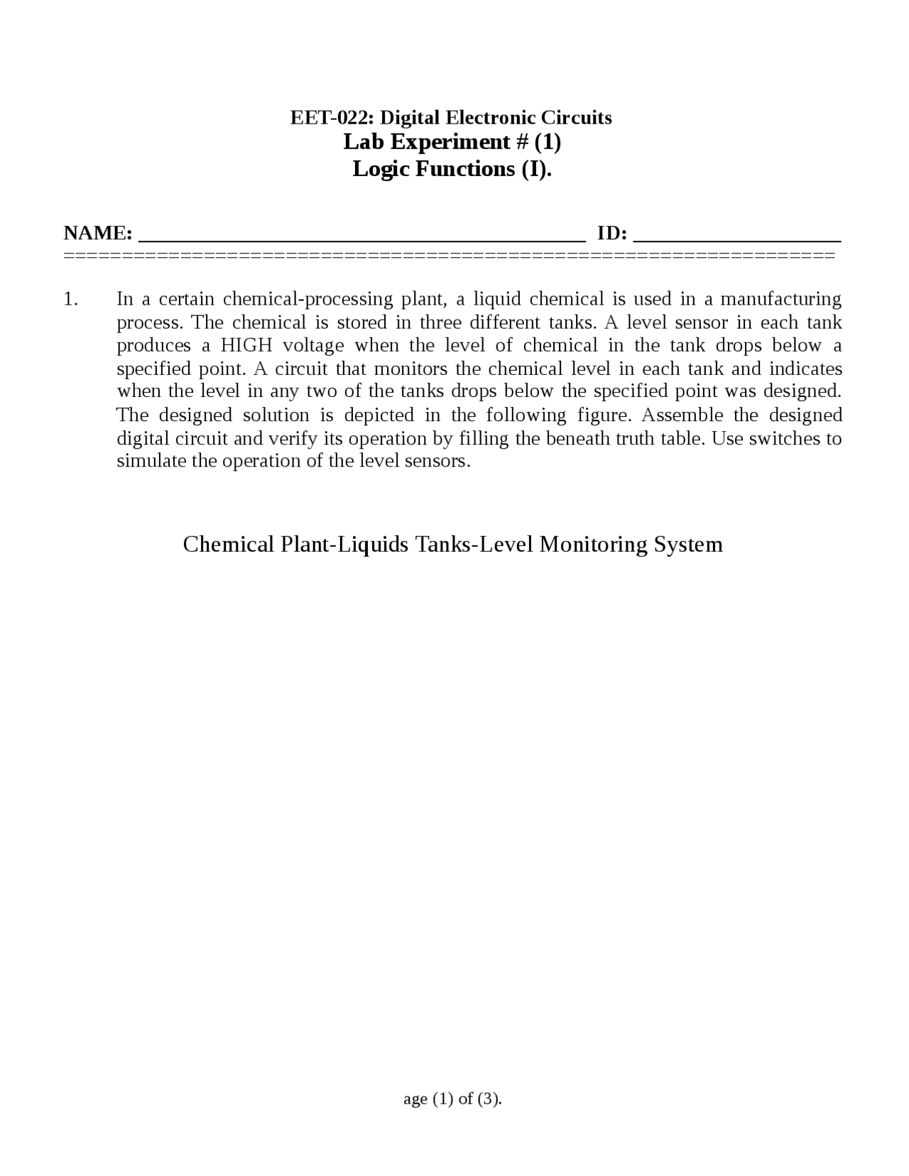 Digital Electronics Lab Manual Docsity