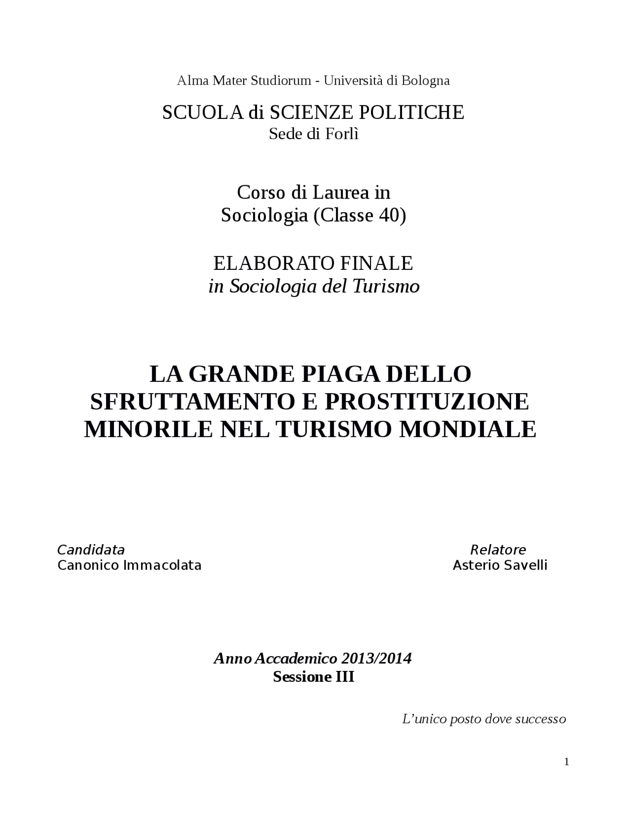 Tesi Di Laurea Prostituzione Minorile Docsity