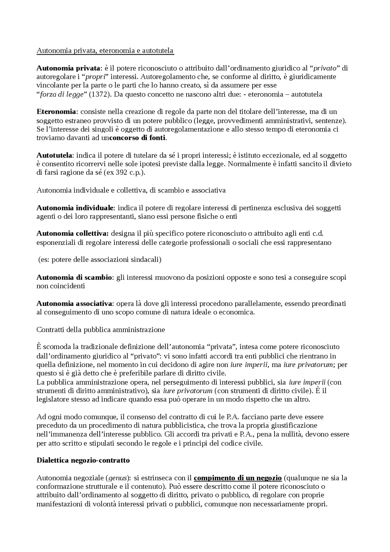 Riassunti Di Alcuni Capitoli Diritto Civile Docsity