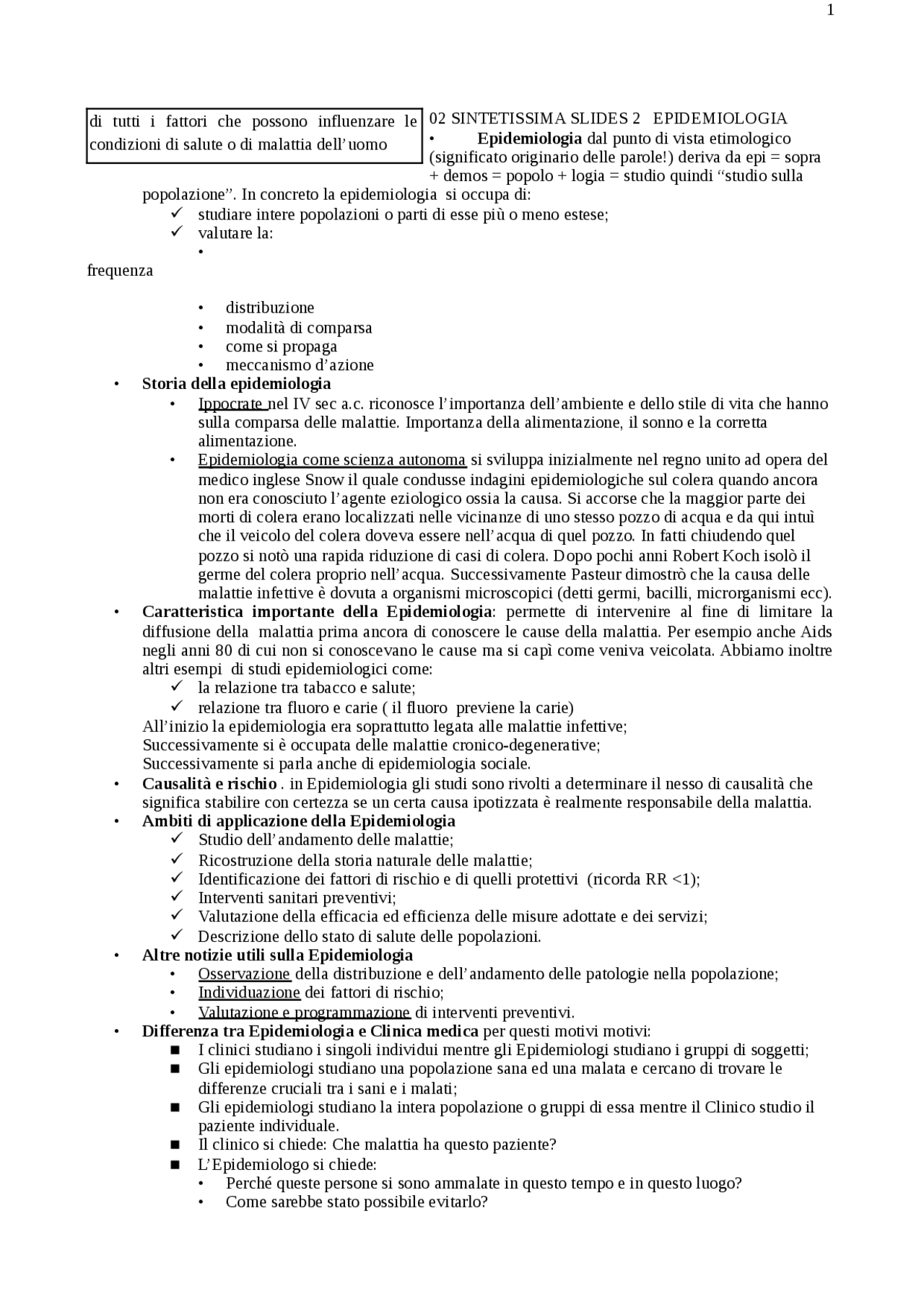 Slides Epidemiologia Dispense Di Epidemiologia Docsity