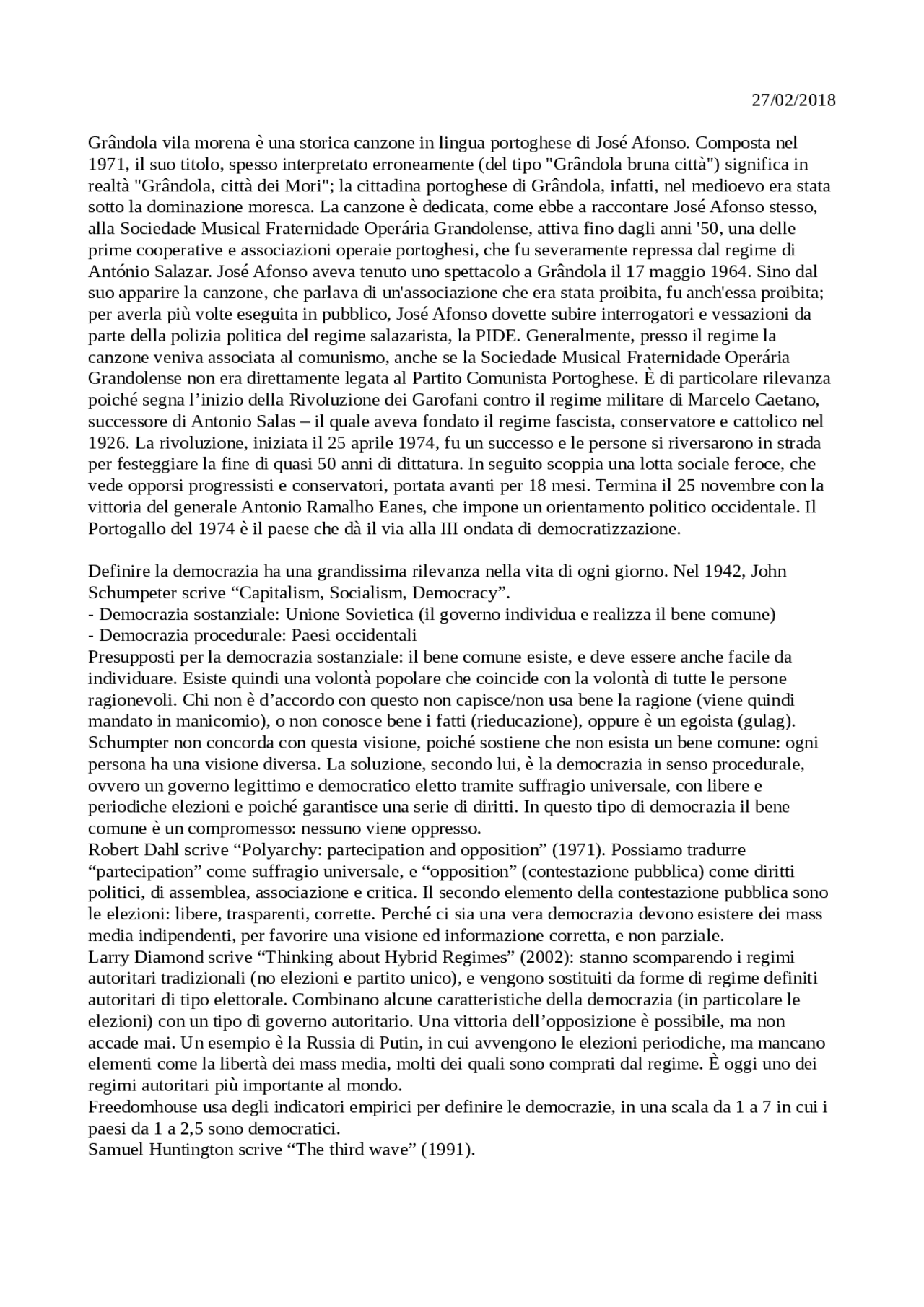 Politica Comparata Profgrassi Prima Parte Docsity