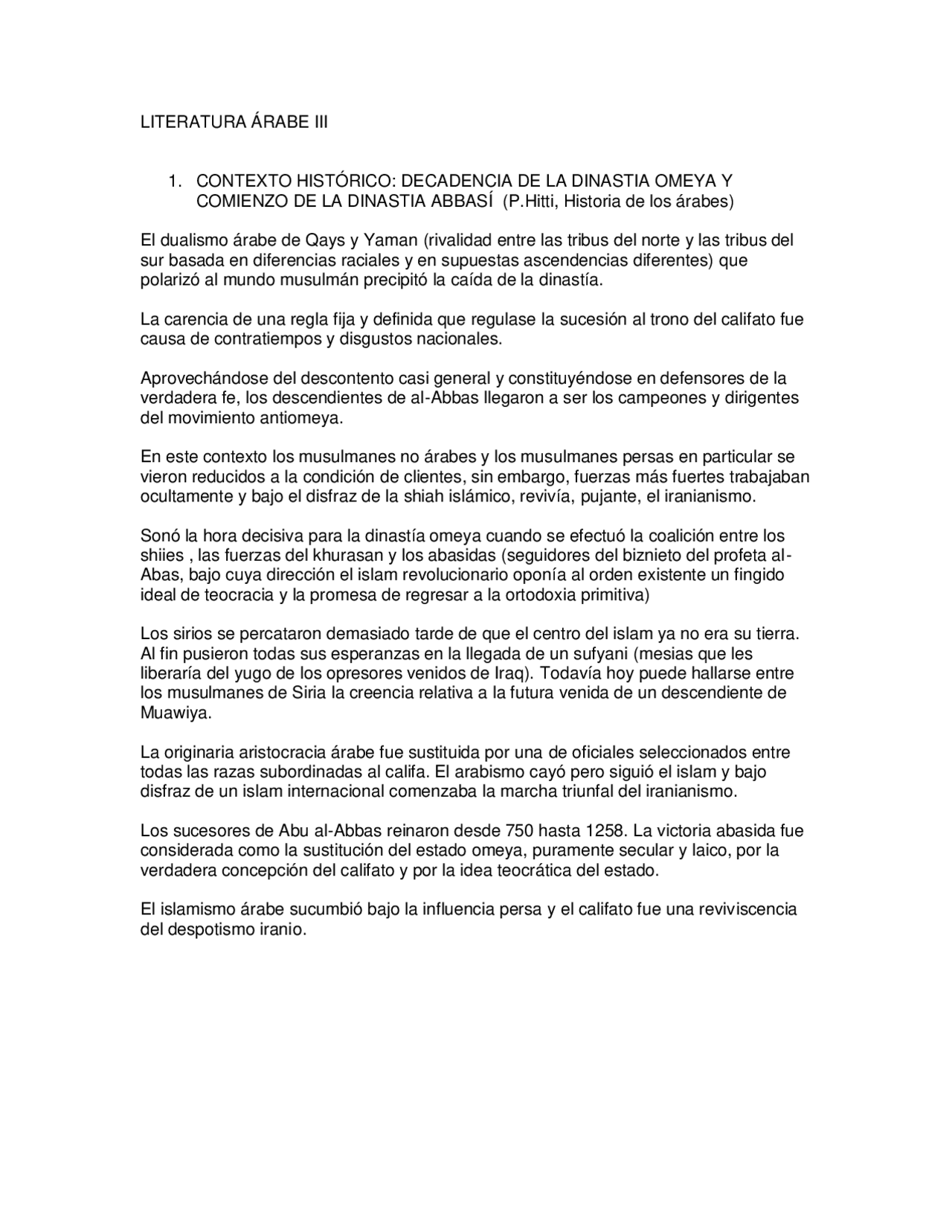 Appunti Di Letteratura Araba Appunti Di Letteratura Araba Docsity