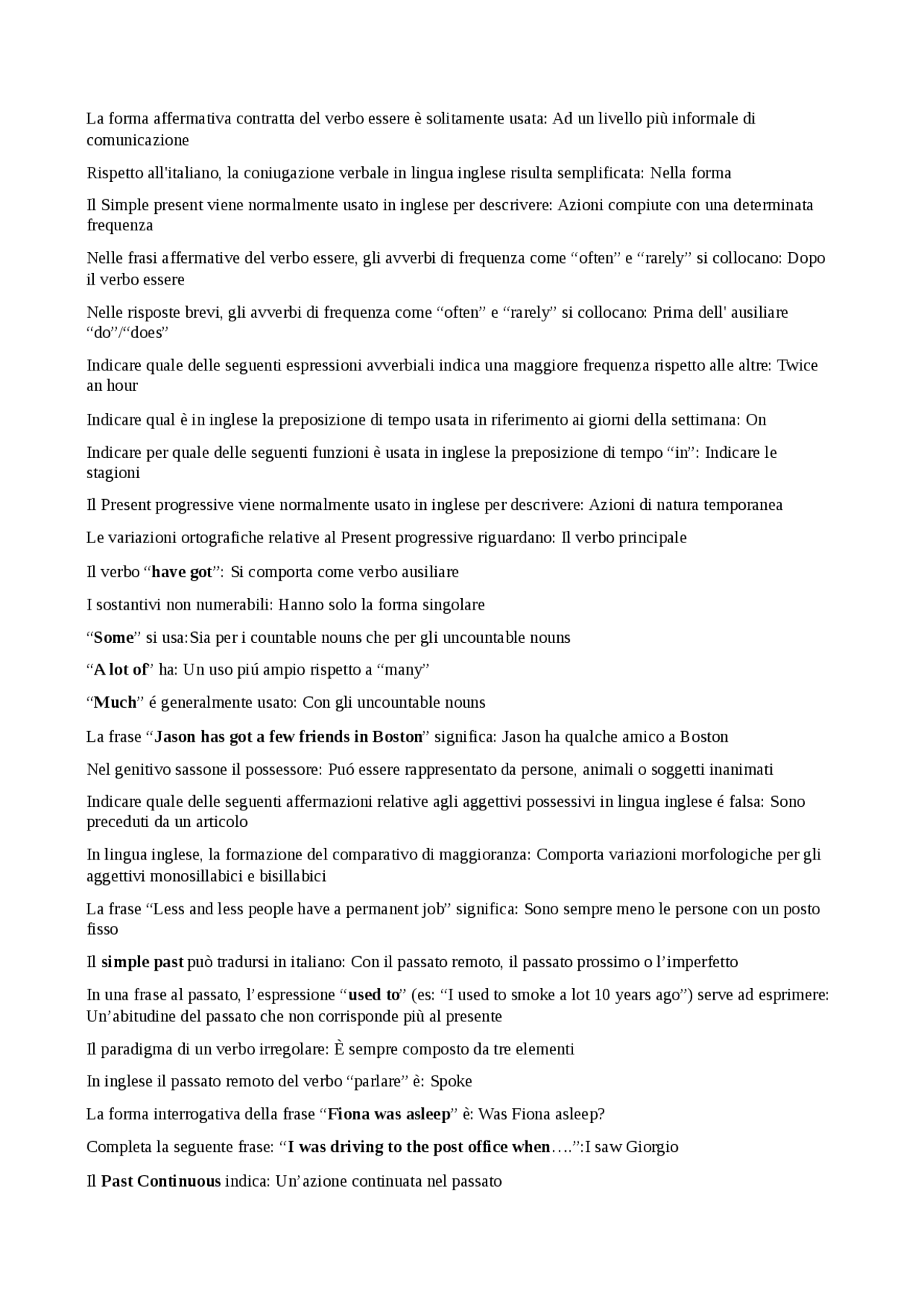 Domande E Risposte Test Autovalutazione Massa Docsity