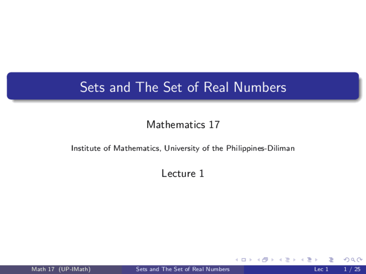 Sets And The Set Of Real Numbers - Docsity