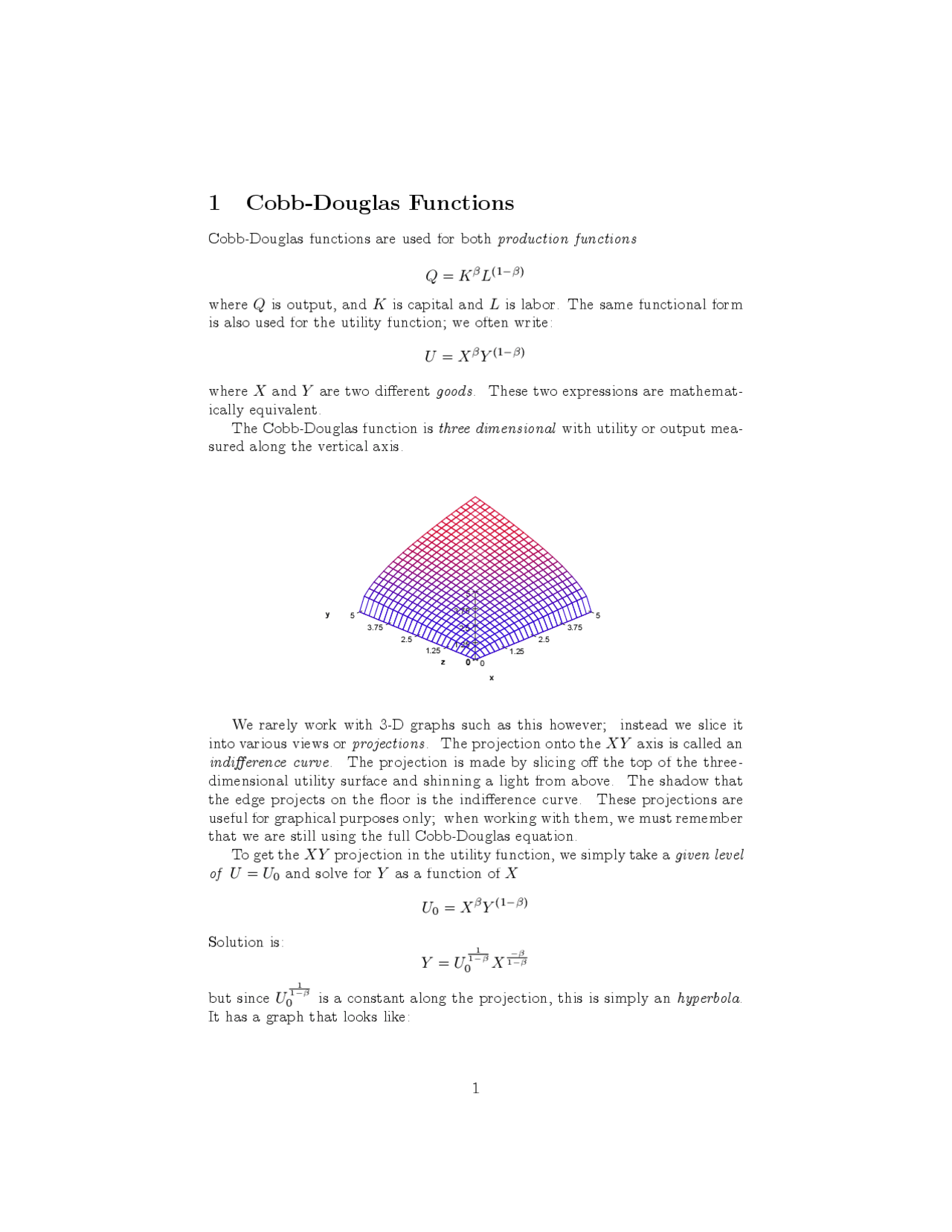 Cobb-Douglas production function - Docsity