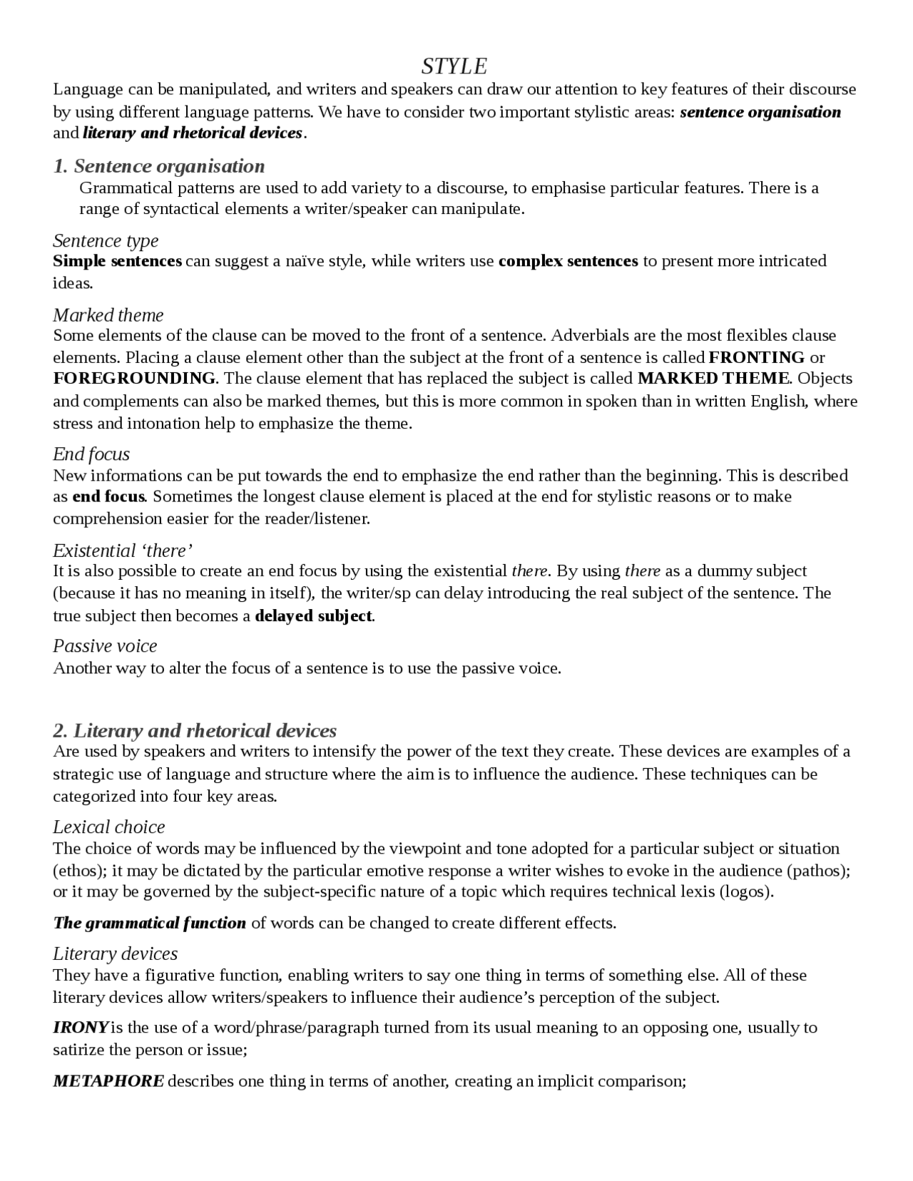 Mastering Advanced English S Thorne Riassunto Docsity