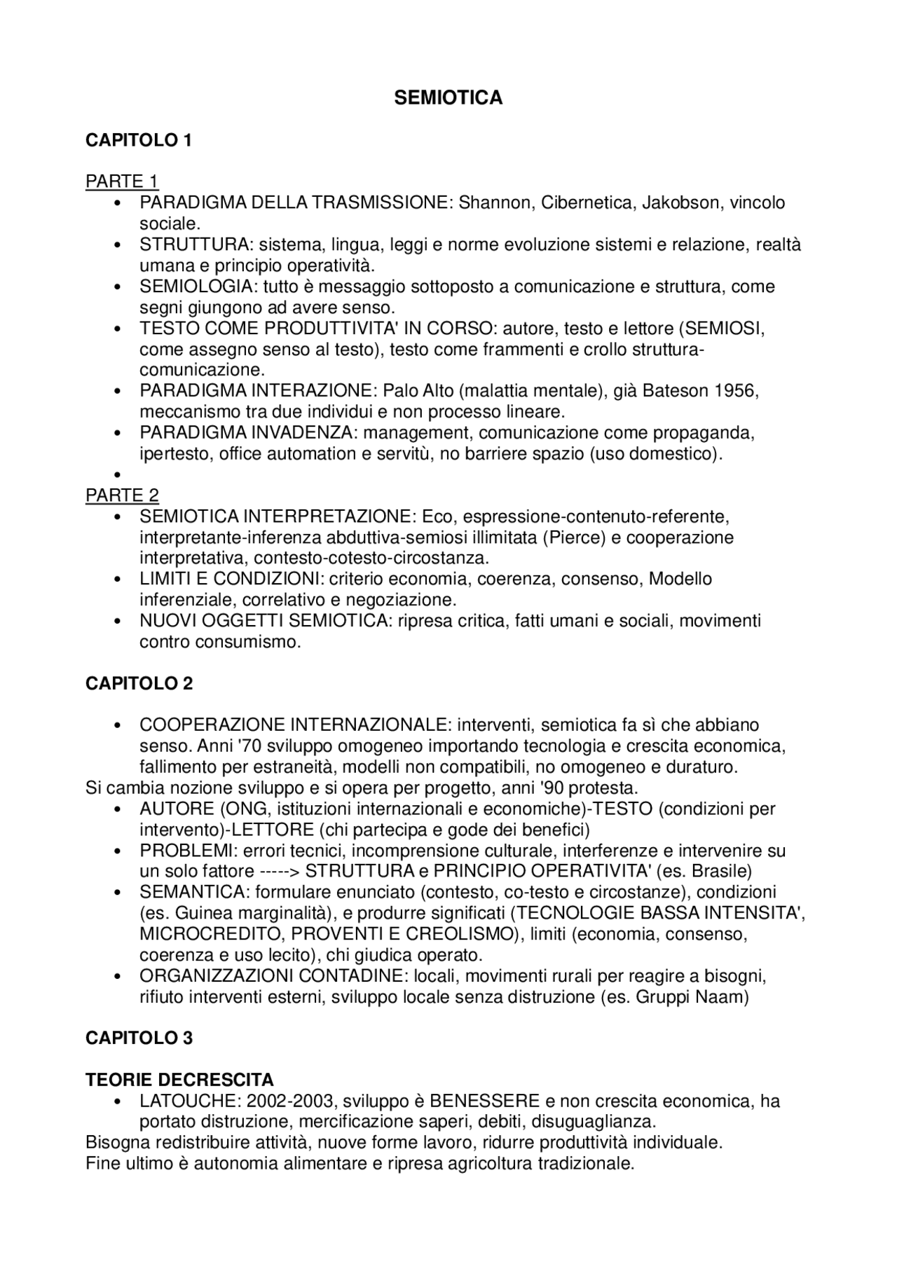 Semiotica E Decrescita Appunti Di Semiotica Docsity