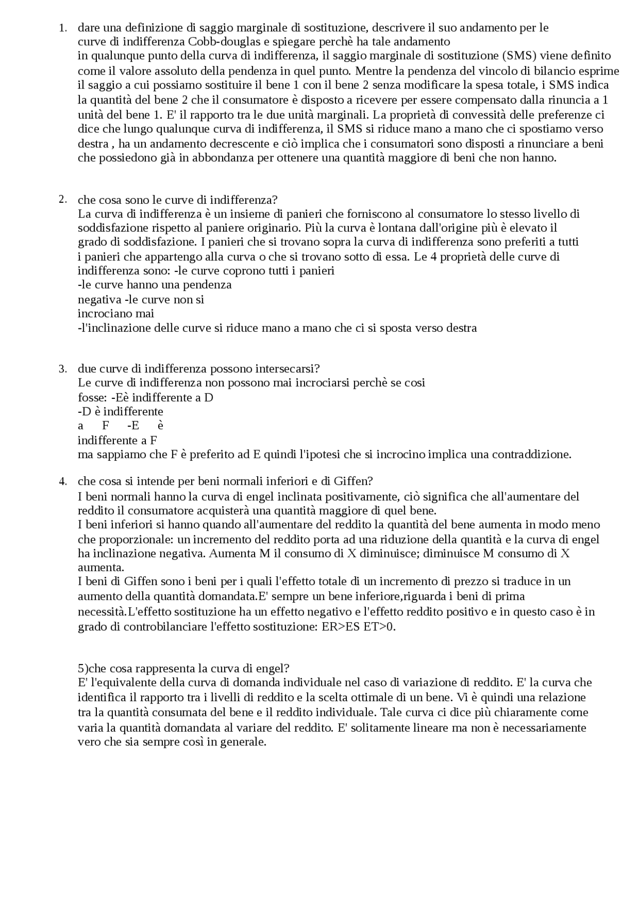 Domande E Risposte Becchetti Recenti Esame Scritto Prove Desame Di