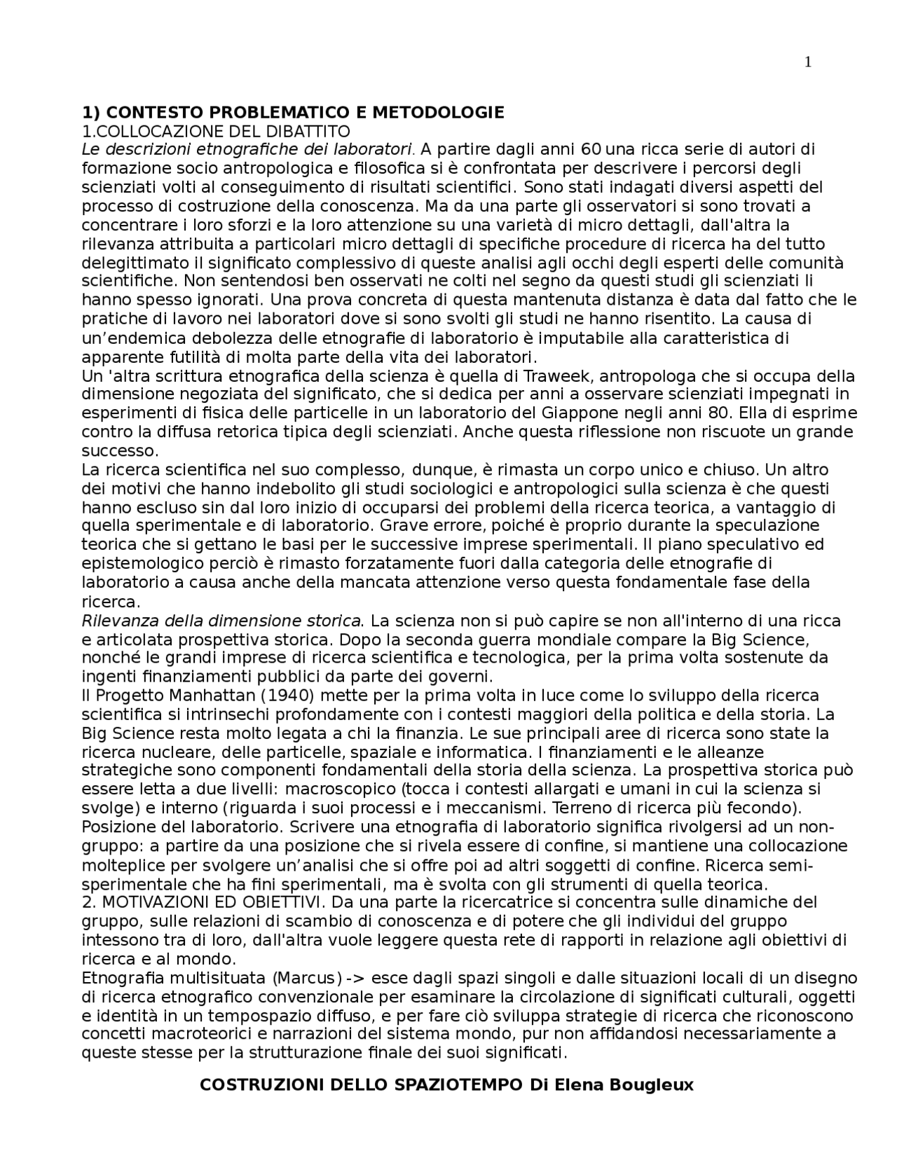 Costruzioni Spazio Tempo Docsity