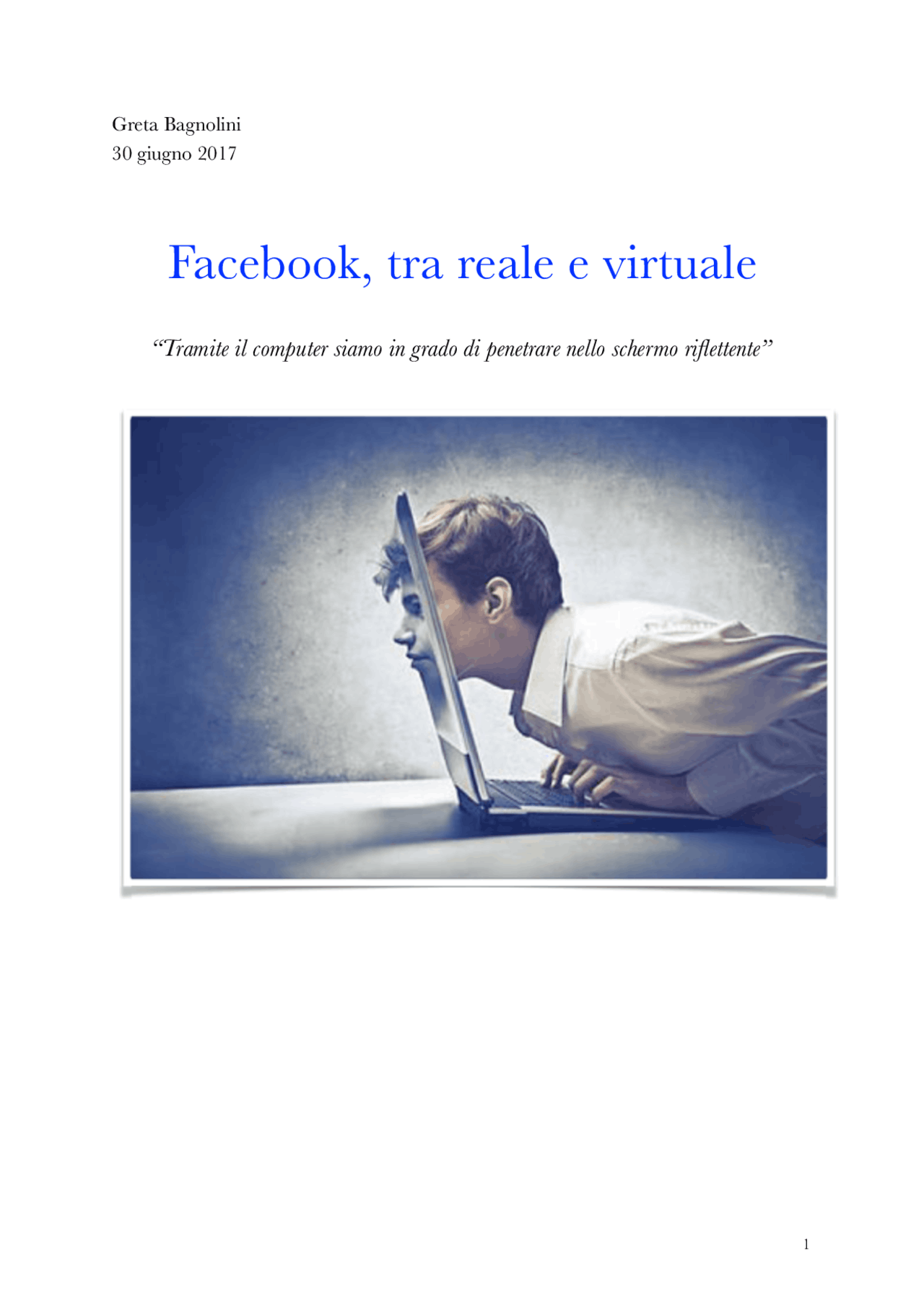 Facebook Tra Reale E Virtuale Docsity